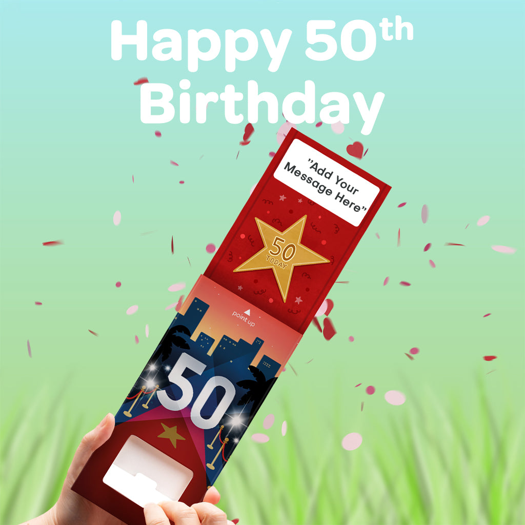 50th Birthday Cannon Confetti Shooter Card – Boomf