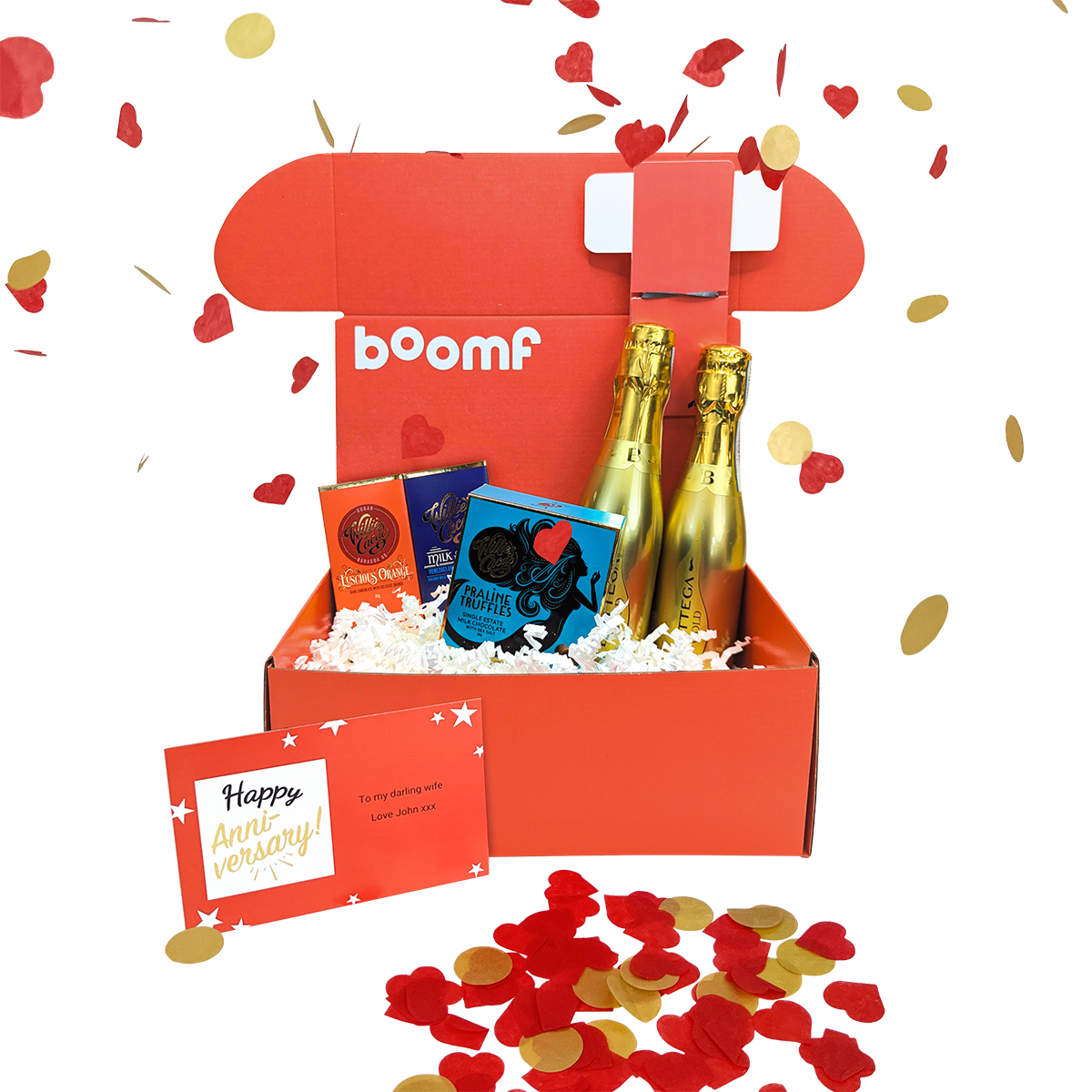 Love Edition Luxury Prosecco & Truffles Exploding Confetti Gift Box – Boomf
