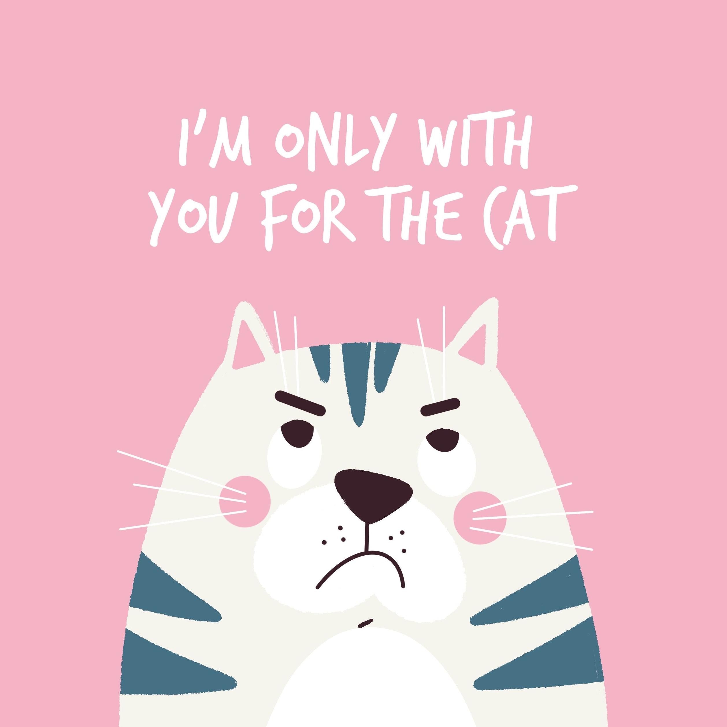 Grumpy Cat I'm Only With You For The Cat Confetti-exploding Greetings – Boomf