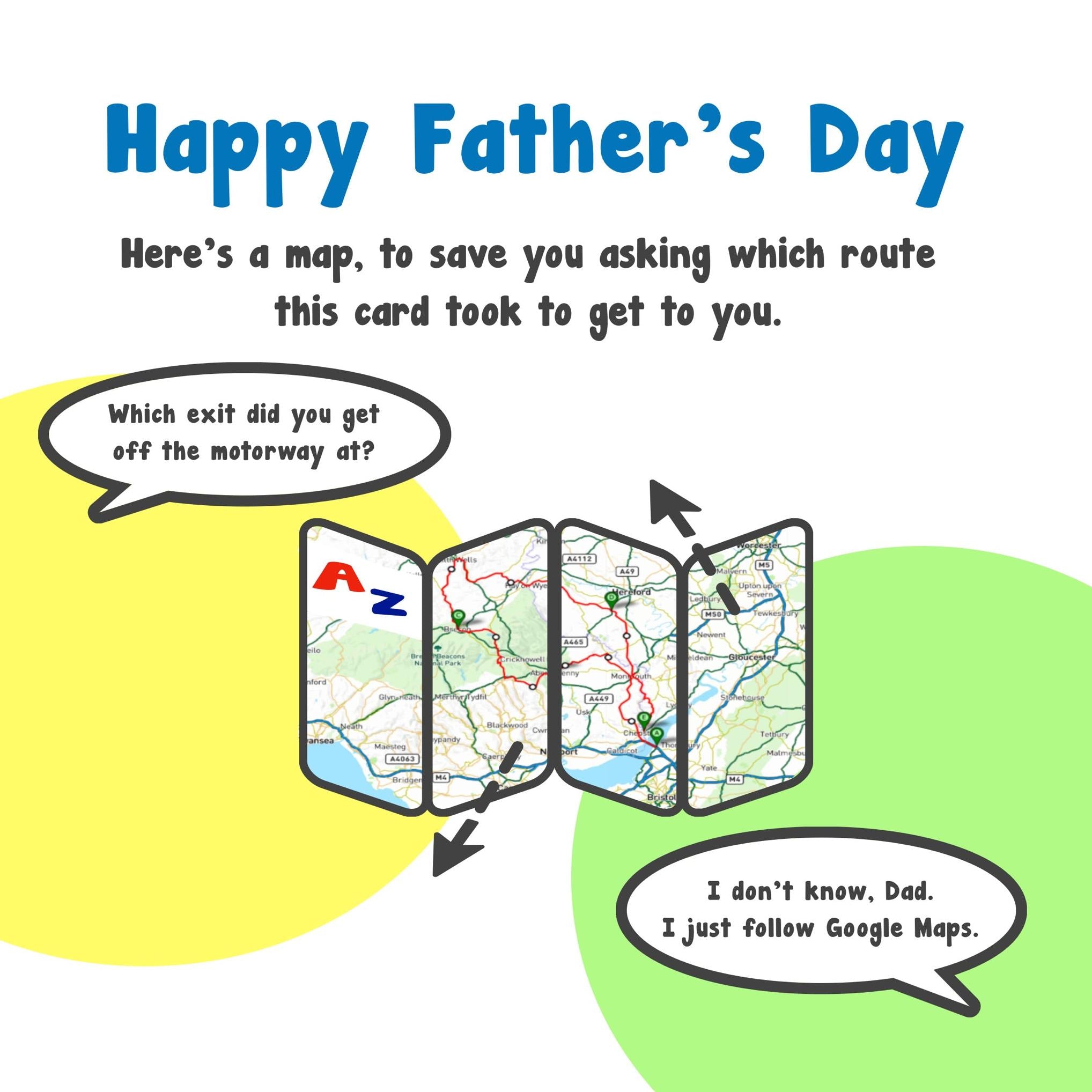 Google Maps Father's Day Confetti-exploding Greetings Card – Boomf