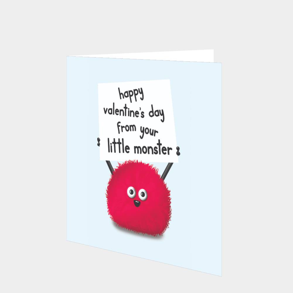 Happy Valentine's Day From Your Little Monster Card – Boomf