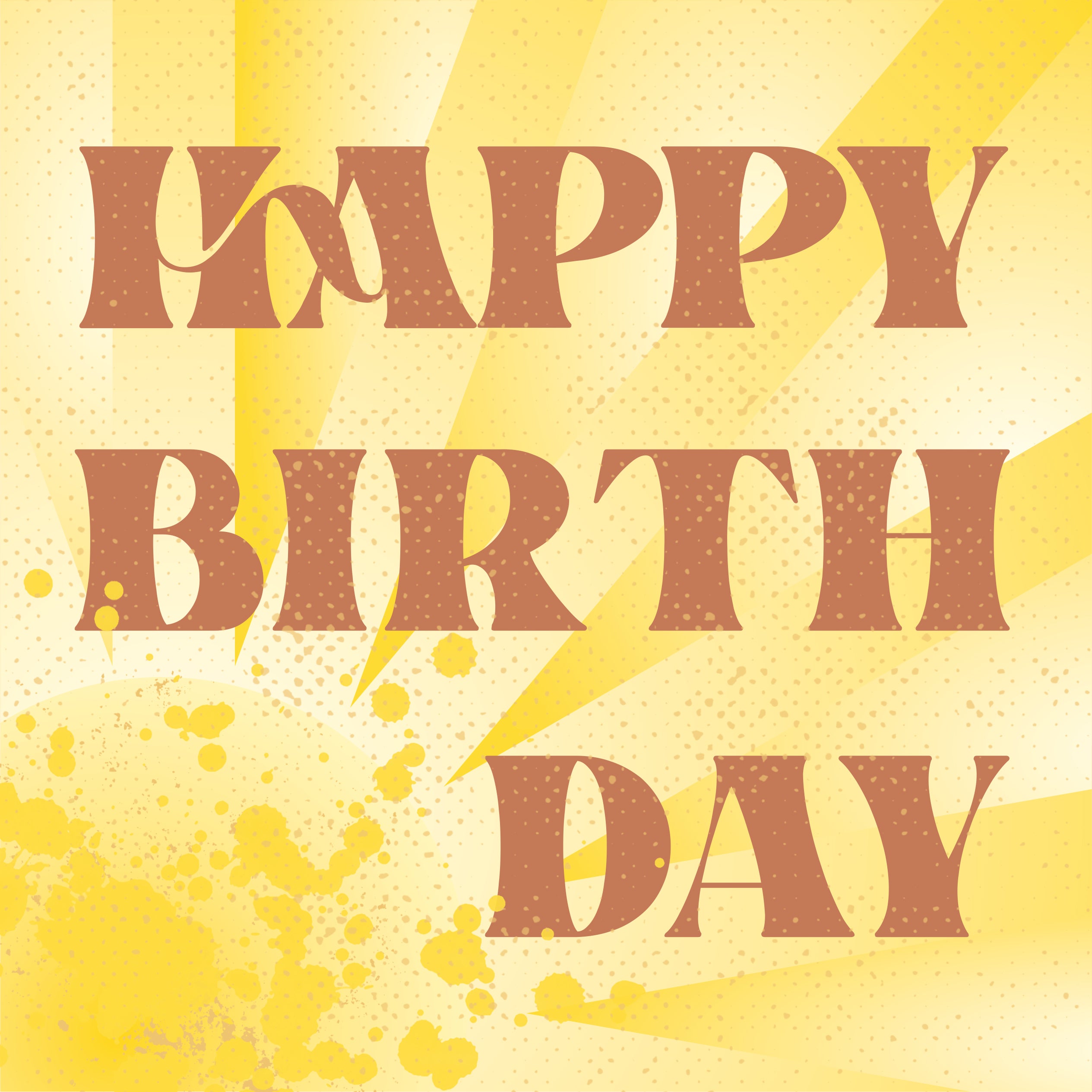 Happy Birthday Yellow Water Color Boomf 4377
