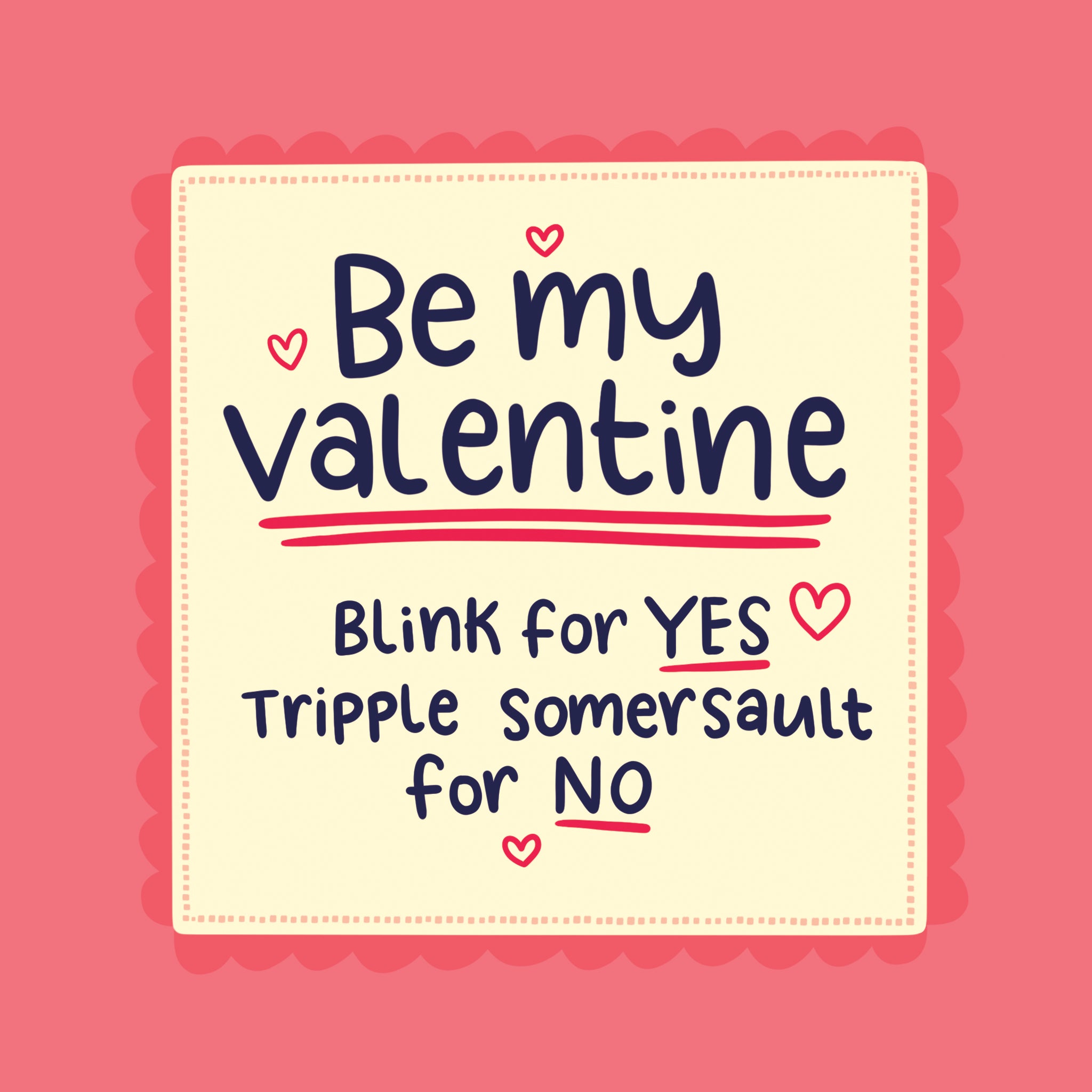 Be My Valentine Blink For Yes Card | Boomf