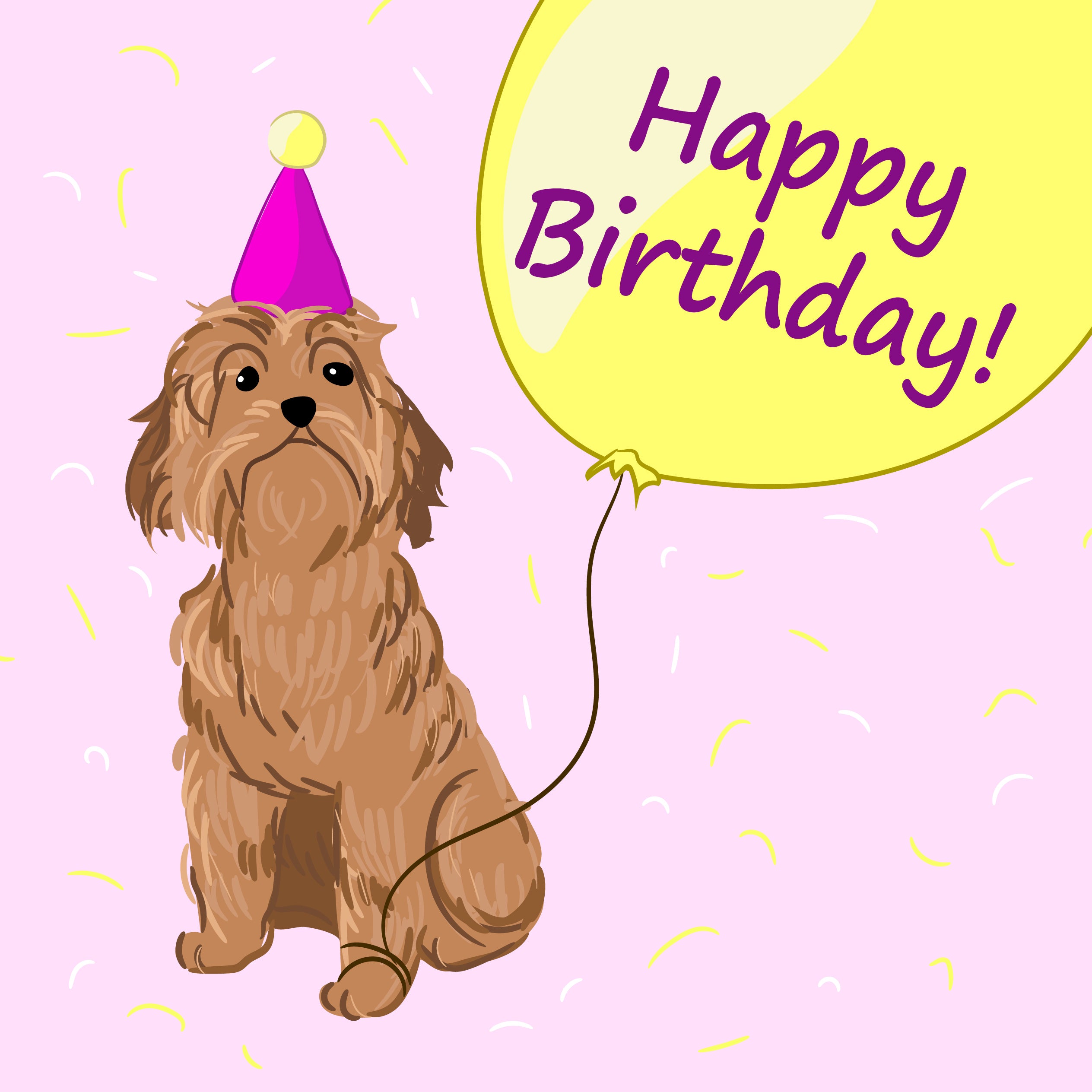 Festive Cavapoo Dog Happy Birthday Card | Boomf