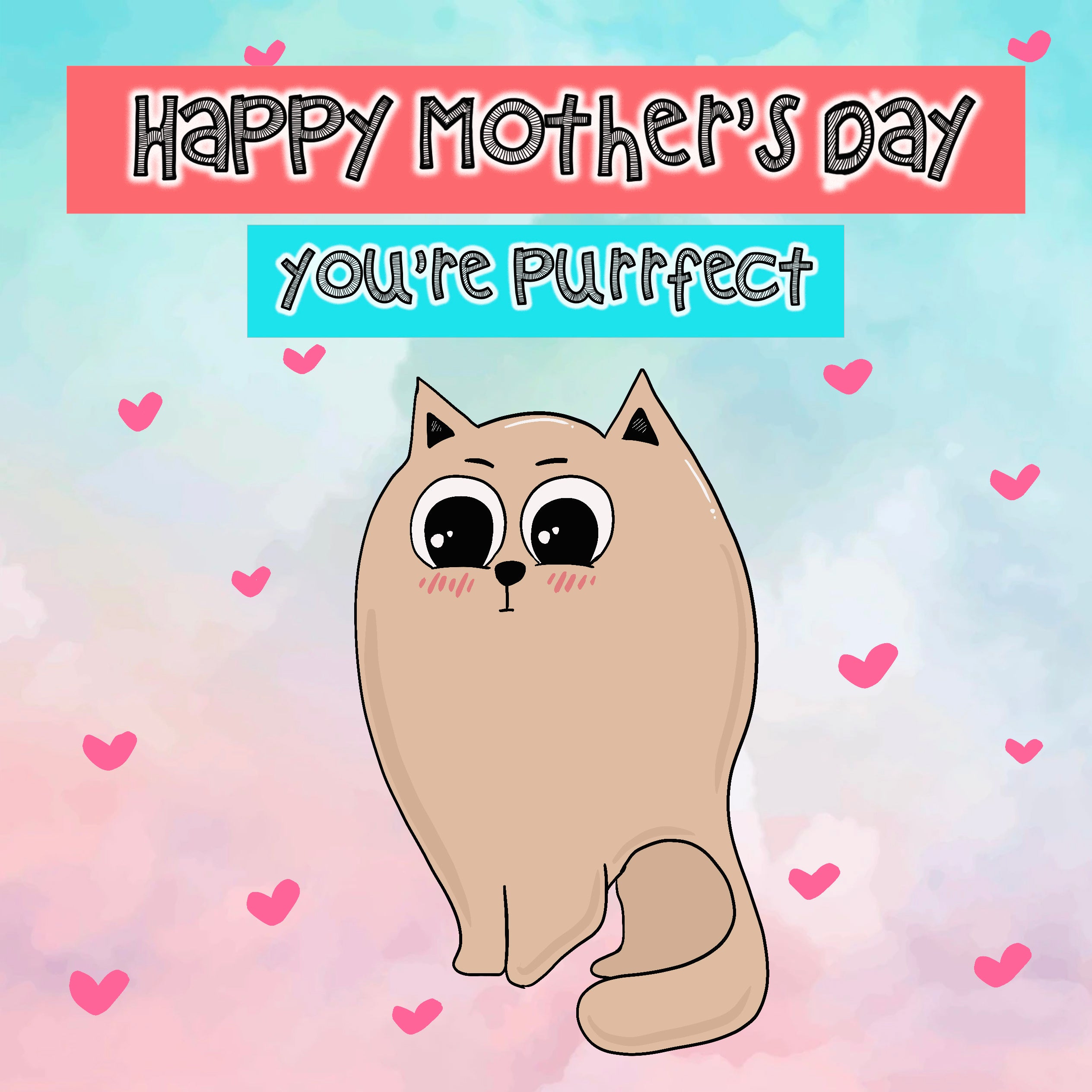 Happy Mother's Day You Are Purrfect Cute Cat Card | Boomf