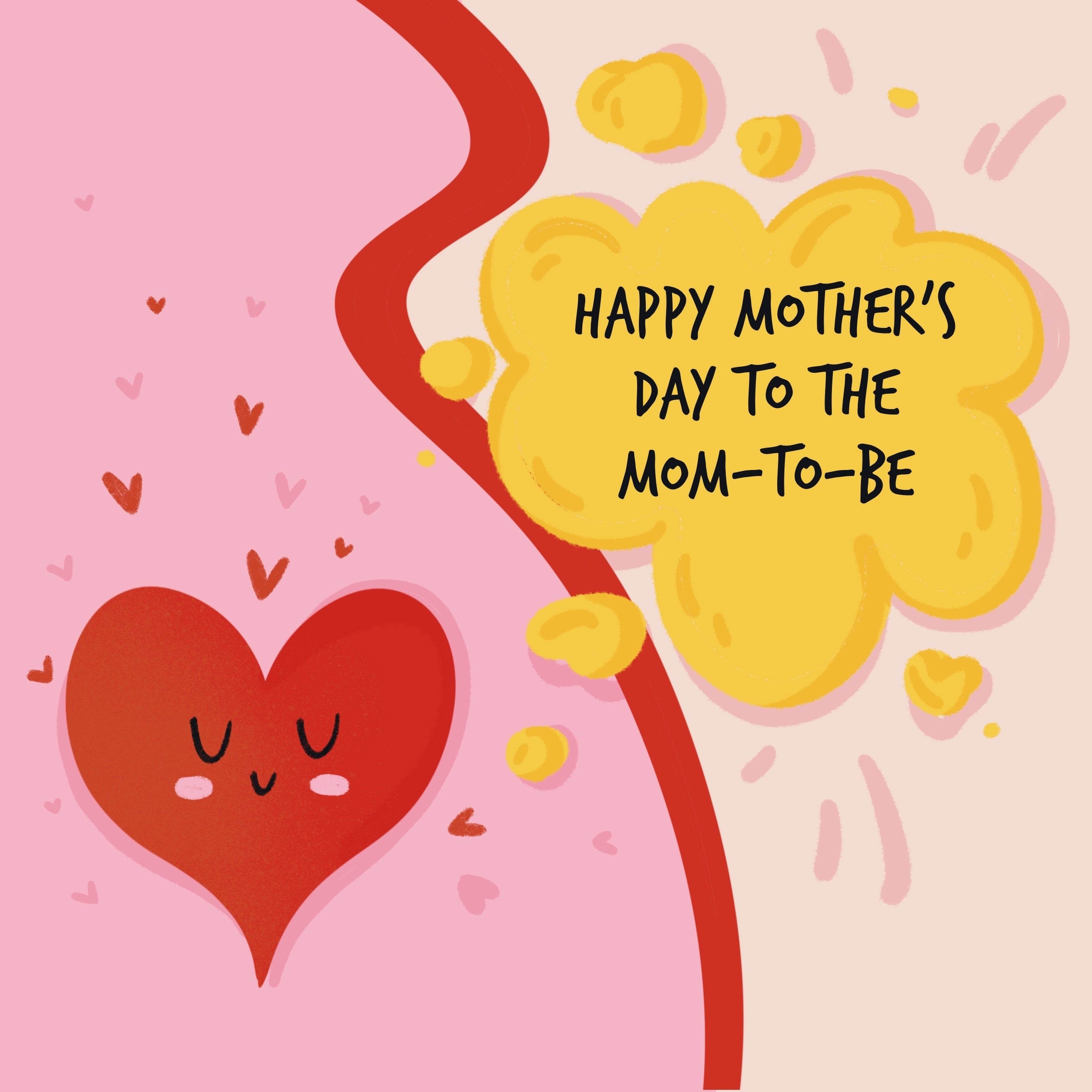 Happy Mothers Day To The Mom To Be Cute Heart Card Boomf