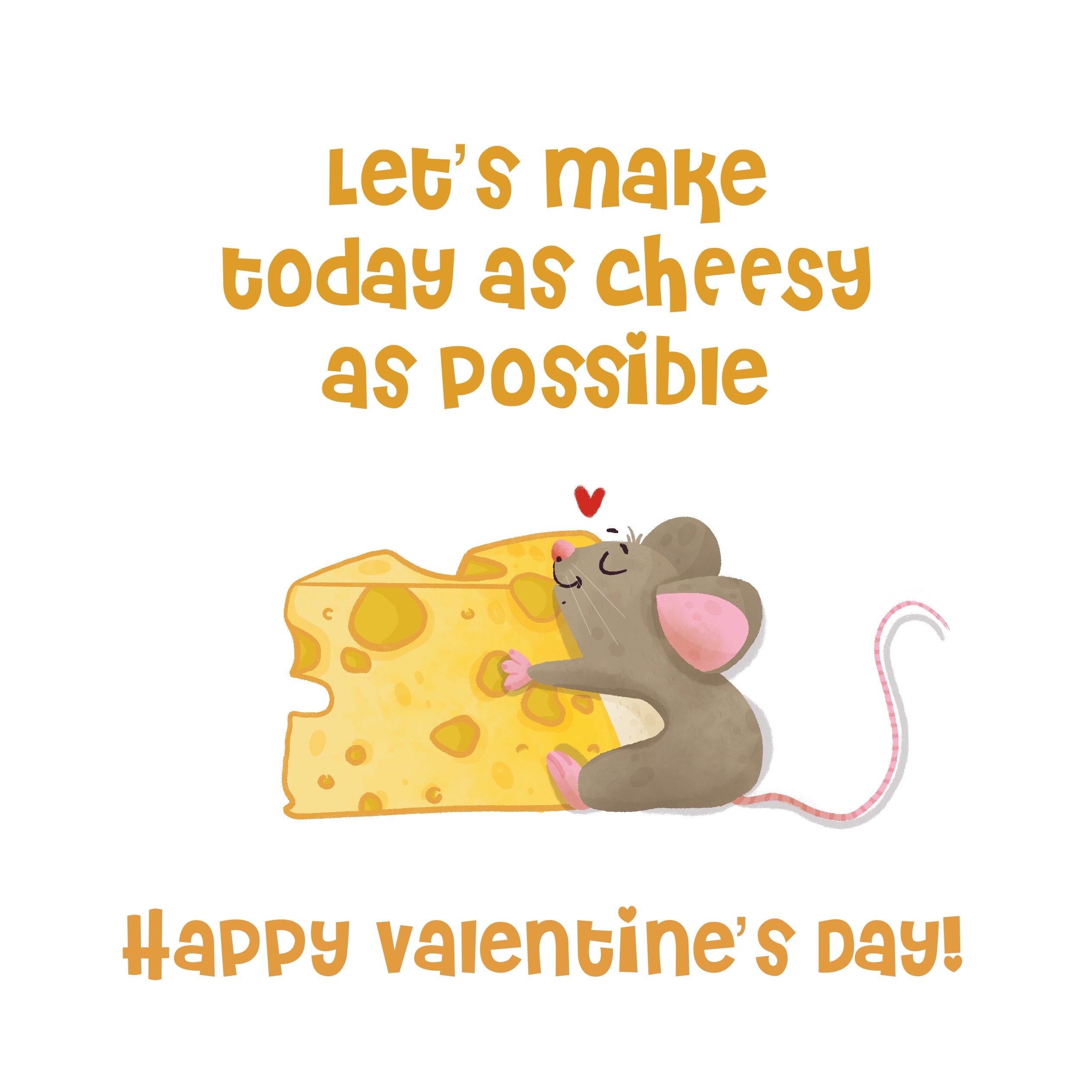 Rat With Cheese Valentine's Day Card | Boomf