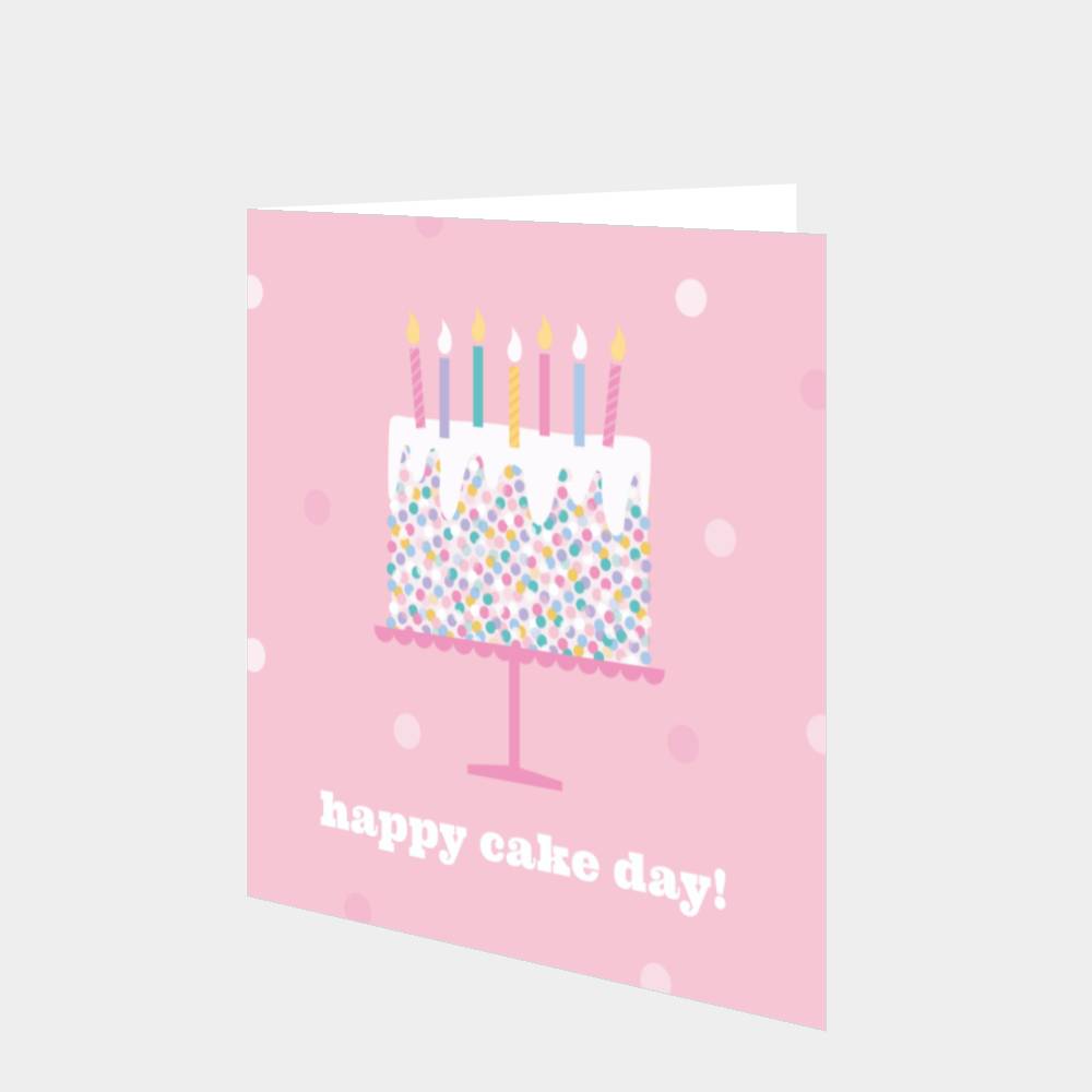 Happy Cake Day Pink Birthday Card Boomf