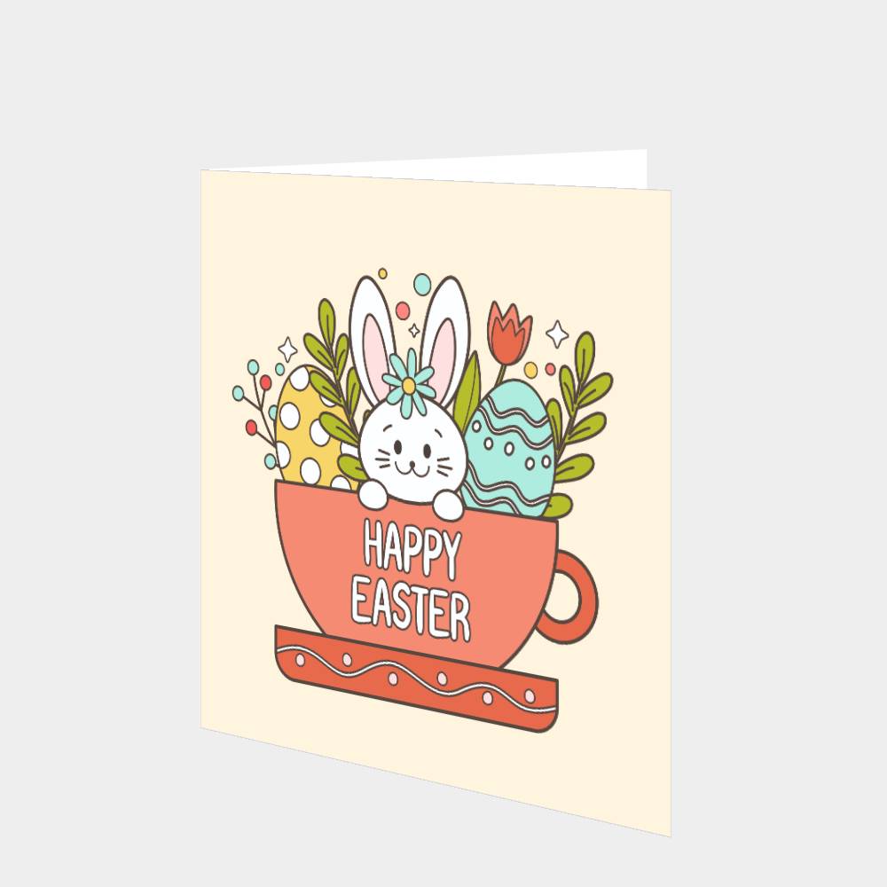 Bunny Tea Cup Easter Card – Boomf