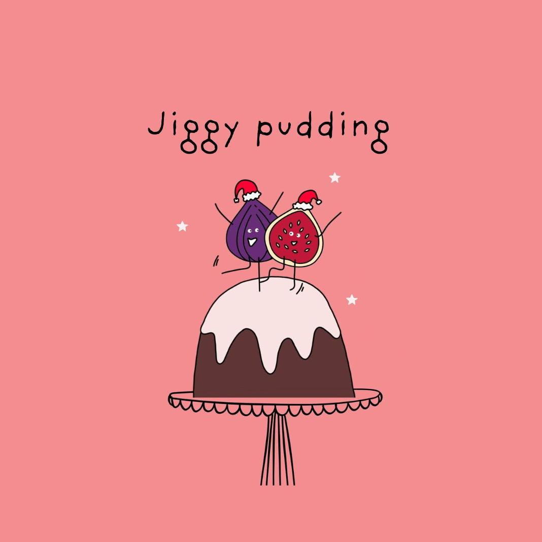 Funny Cartoon Christmas pudding pun inspired Christmas for him for her ...