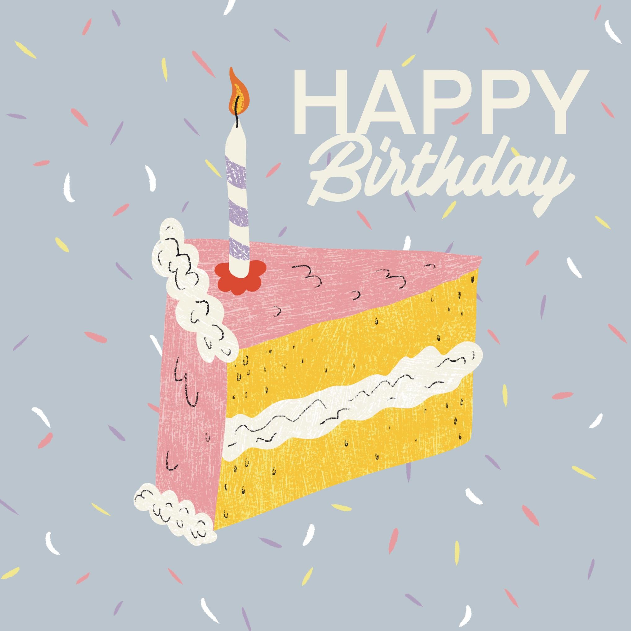 Happy Birthday Cake Slice Confetti-exploding Greetings Card – Boomf