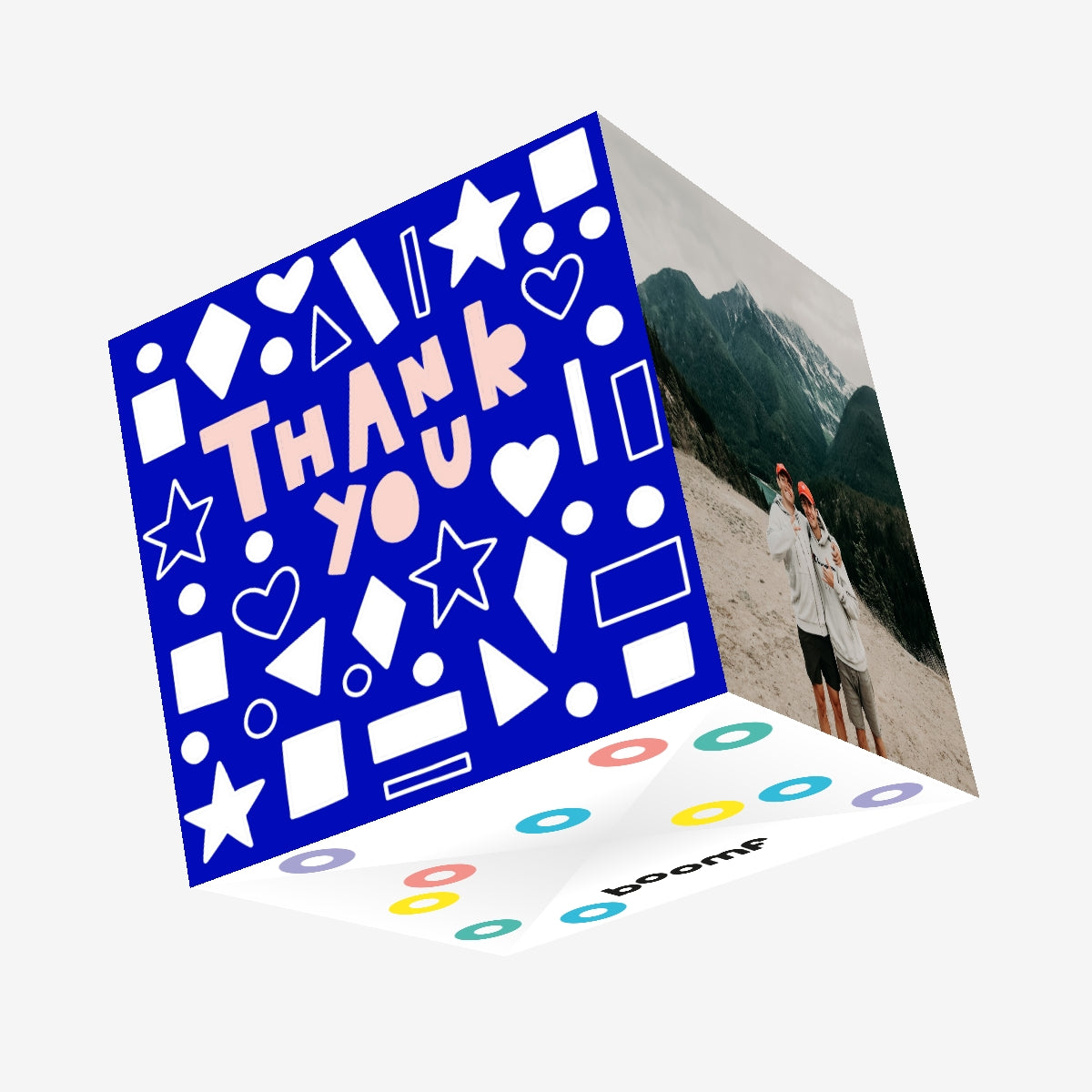 Thank You Figures Pattern Blue Confetti-exploding Greetings Card – Boomf