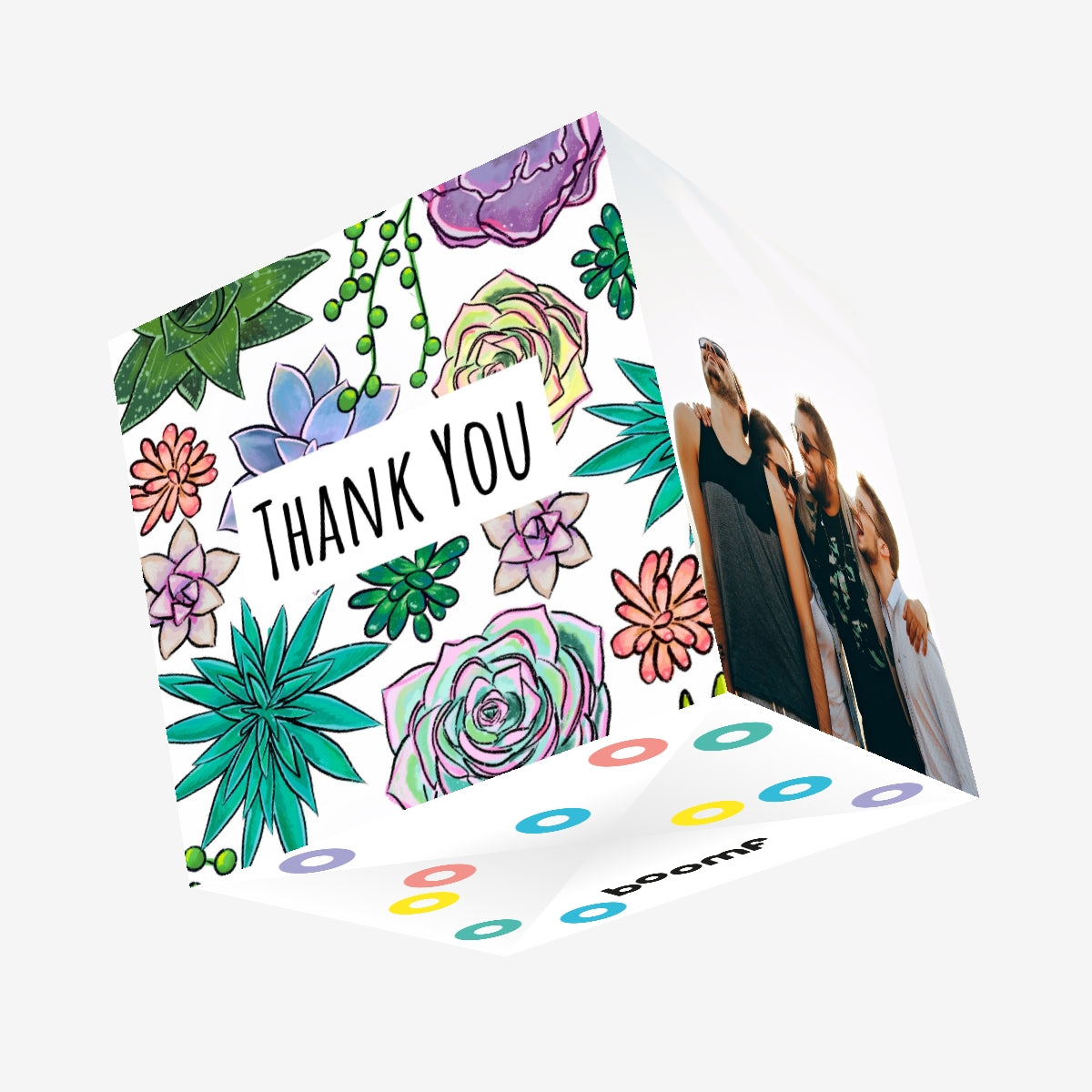 Succulents Thank You Confetti-exploding Greetings Card – Boomf