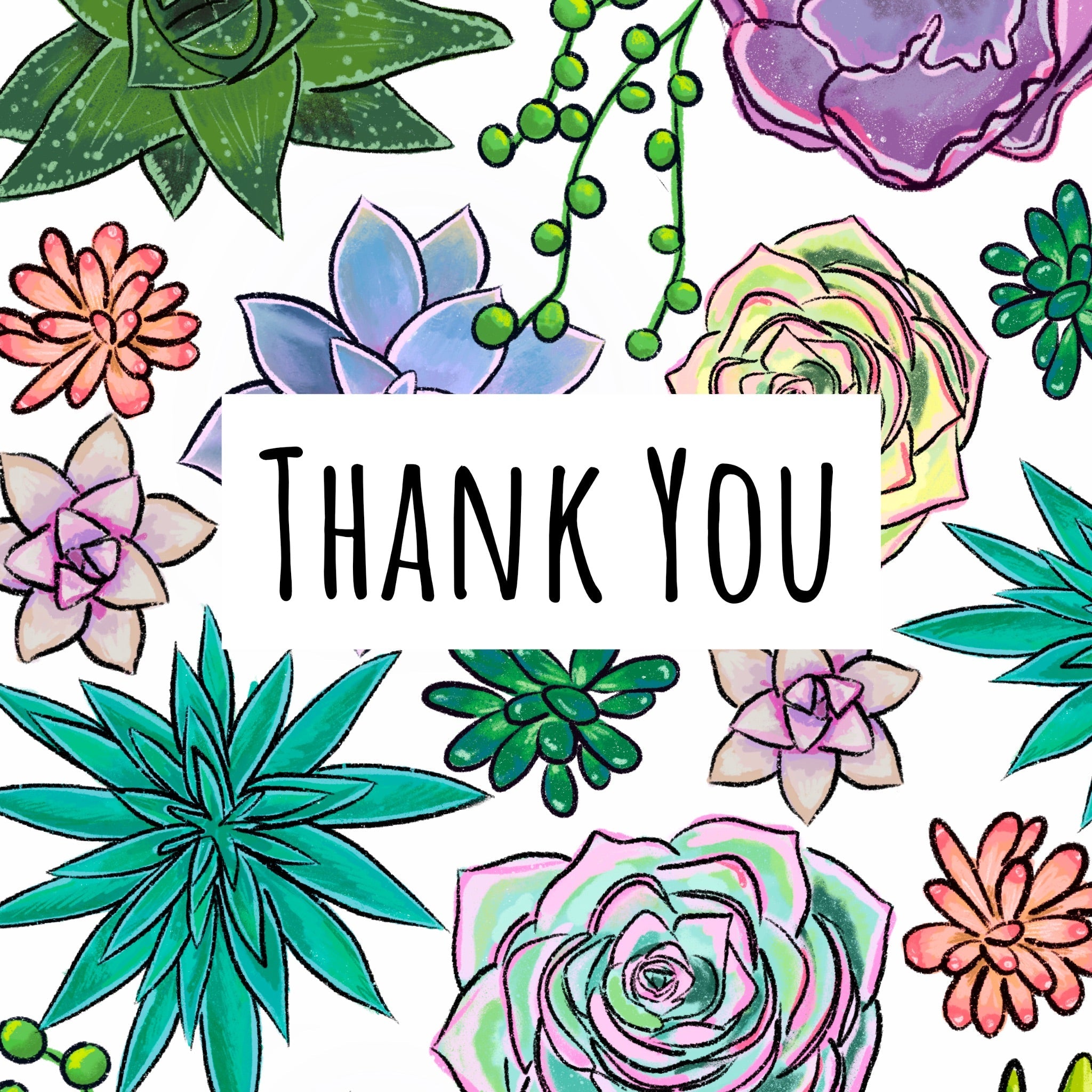 Succulents Thank You Confetti-exploding Greetings Card – Boomf