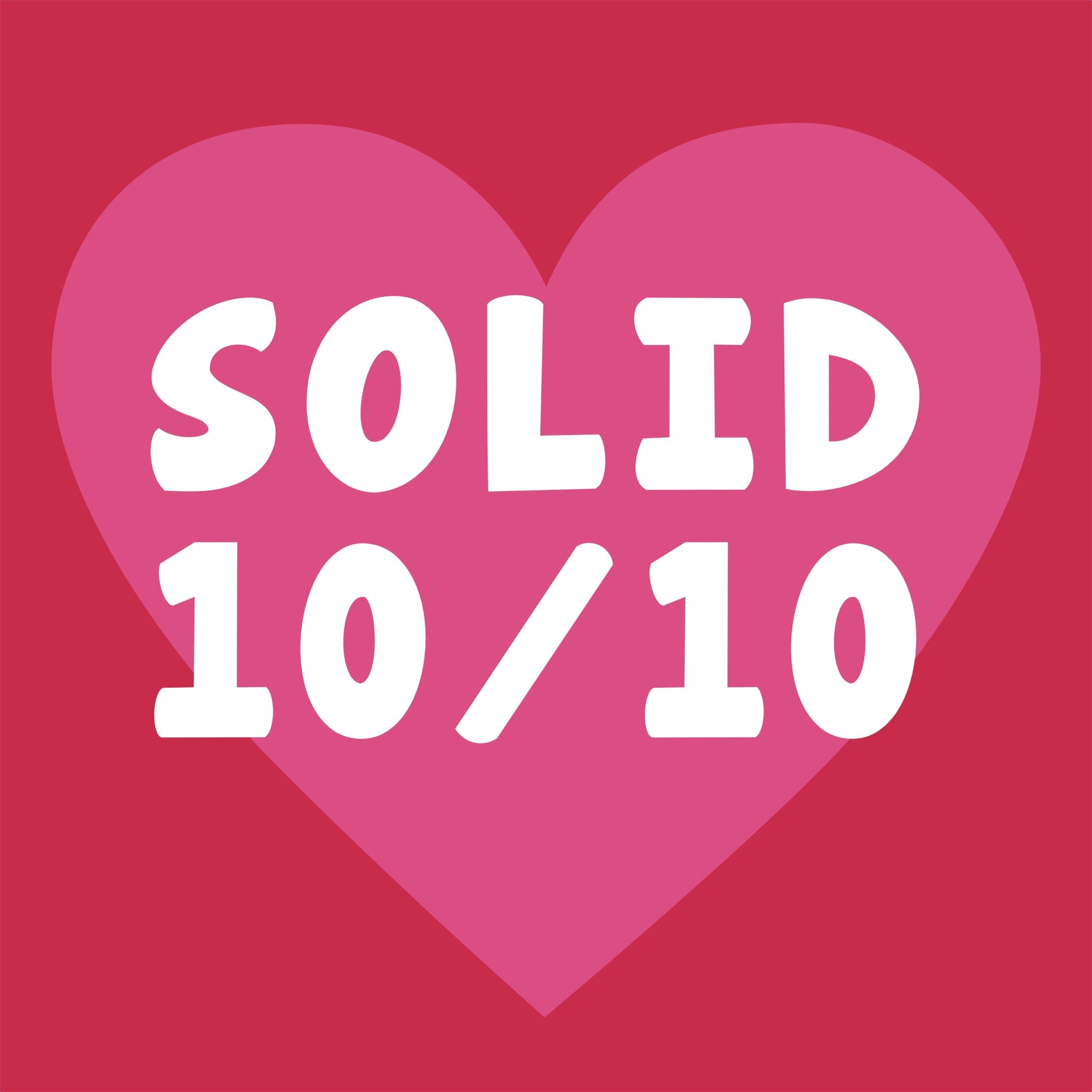 Solid 10/10 Pink Heart Card – Boomf