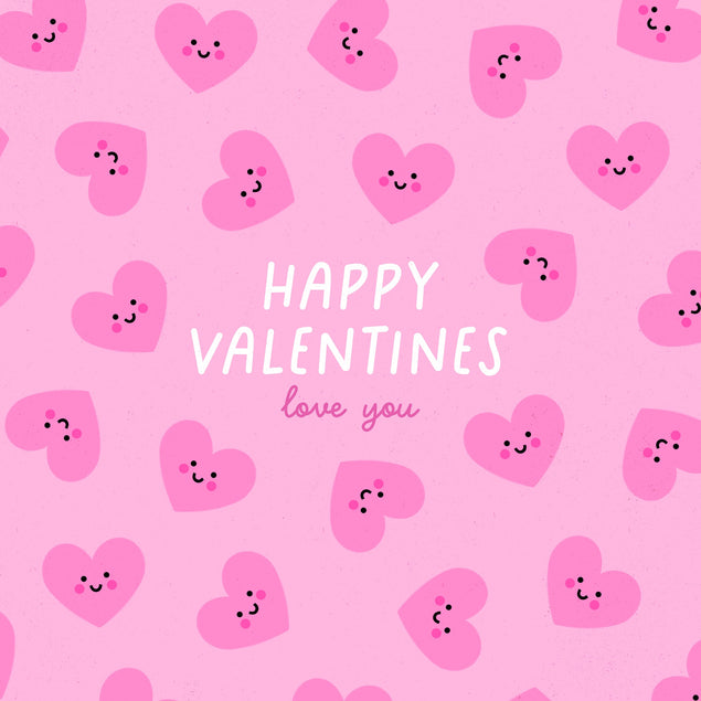 Happy Valentine's Day Cute Hearts Design Card – Boomf