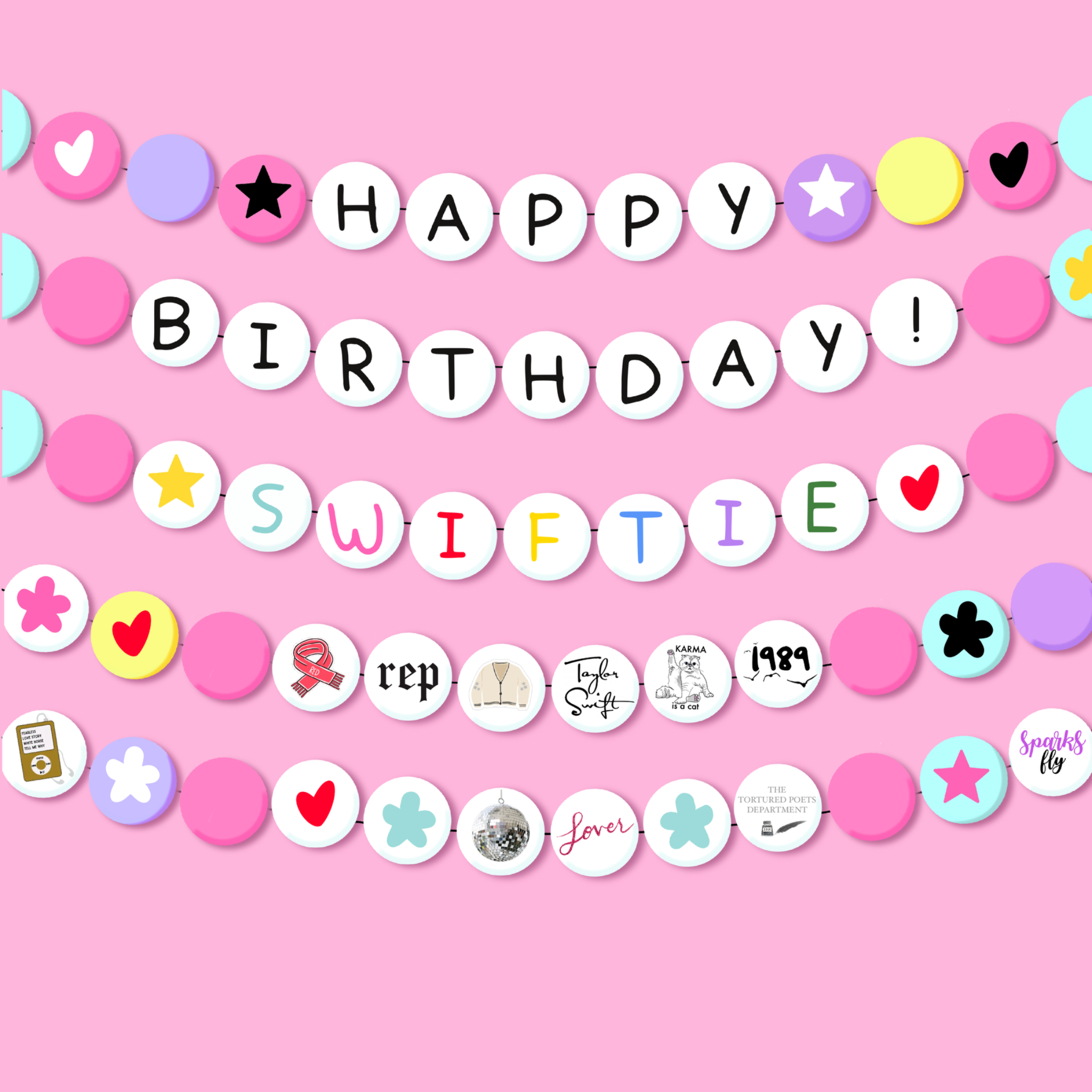 Happy Birthday Swiftie Cute Pink Card – Boomf