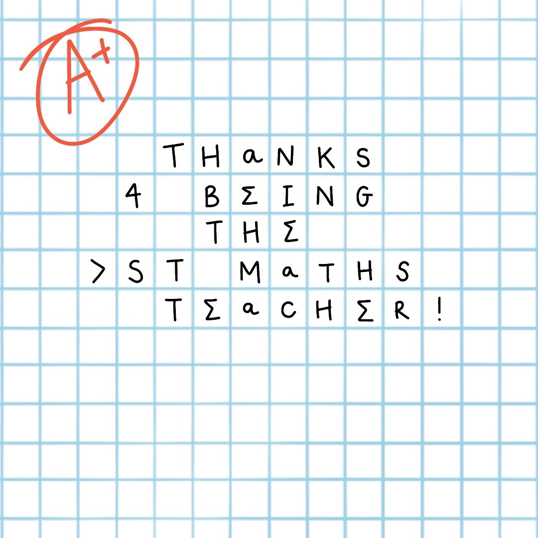 Thanks For Being The Best Maths Teacher Card – Boomf