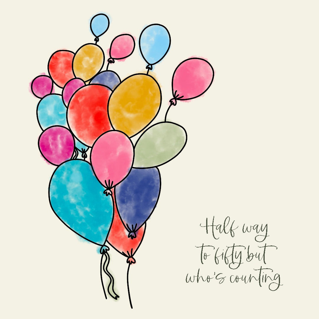 Half Way To Fifty - 25th Birthday Confetti-exploding Greetings Card – Boomf