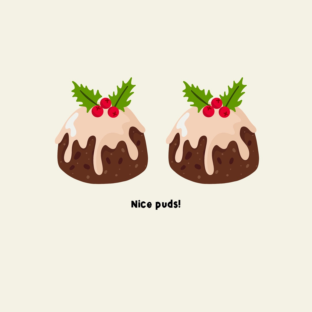 Nice Puds! Naughty Christmas Card – Boomf