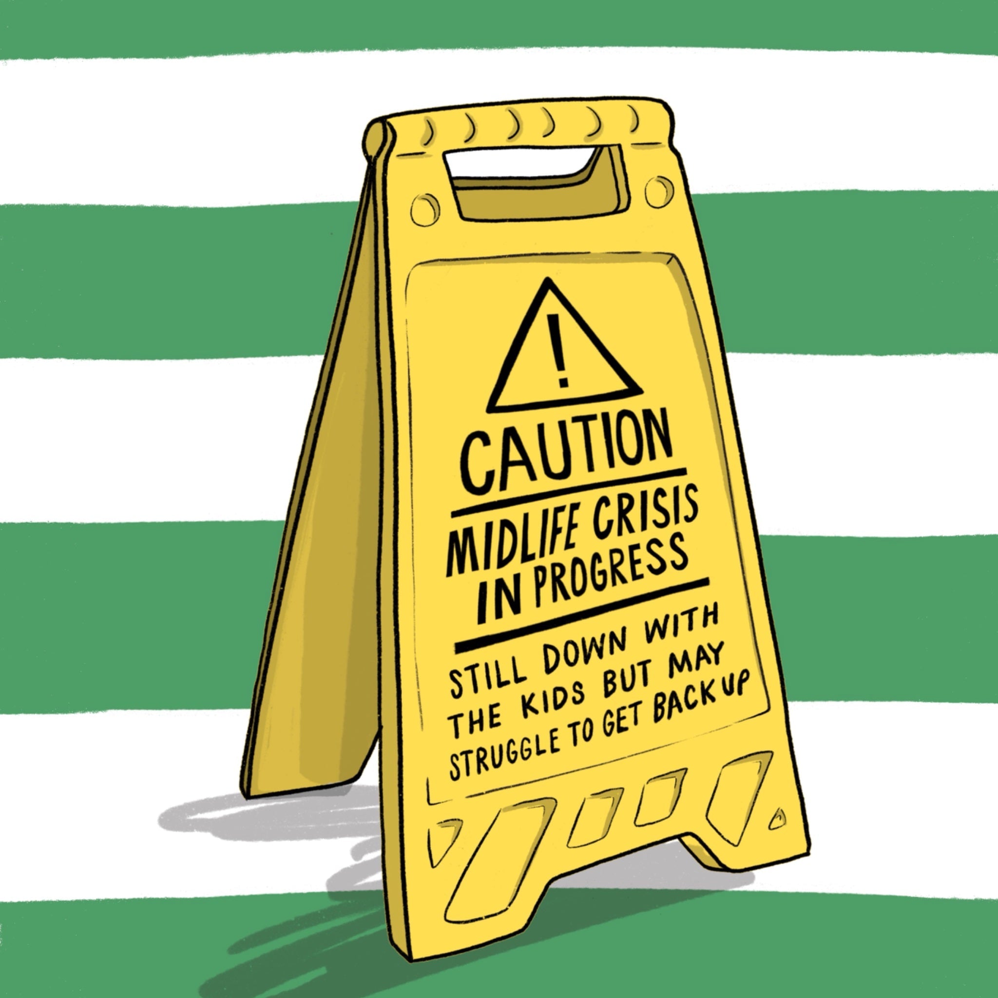 Funny Midlife Crisis Warning Sign Birthday Confetti-exploding Greeting ...