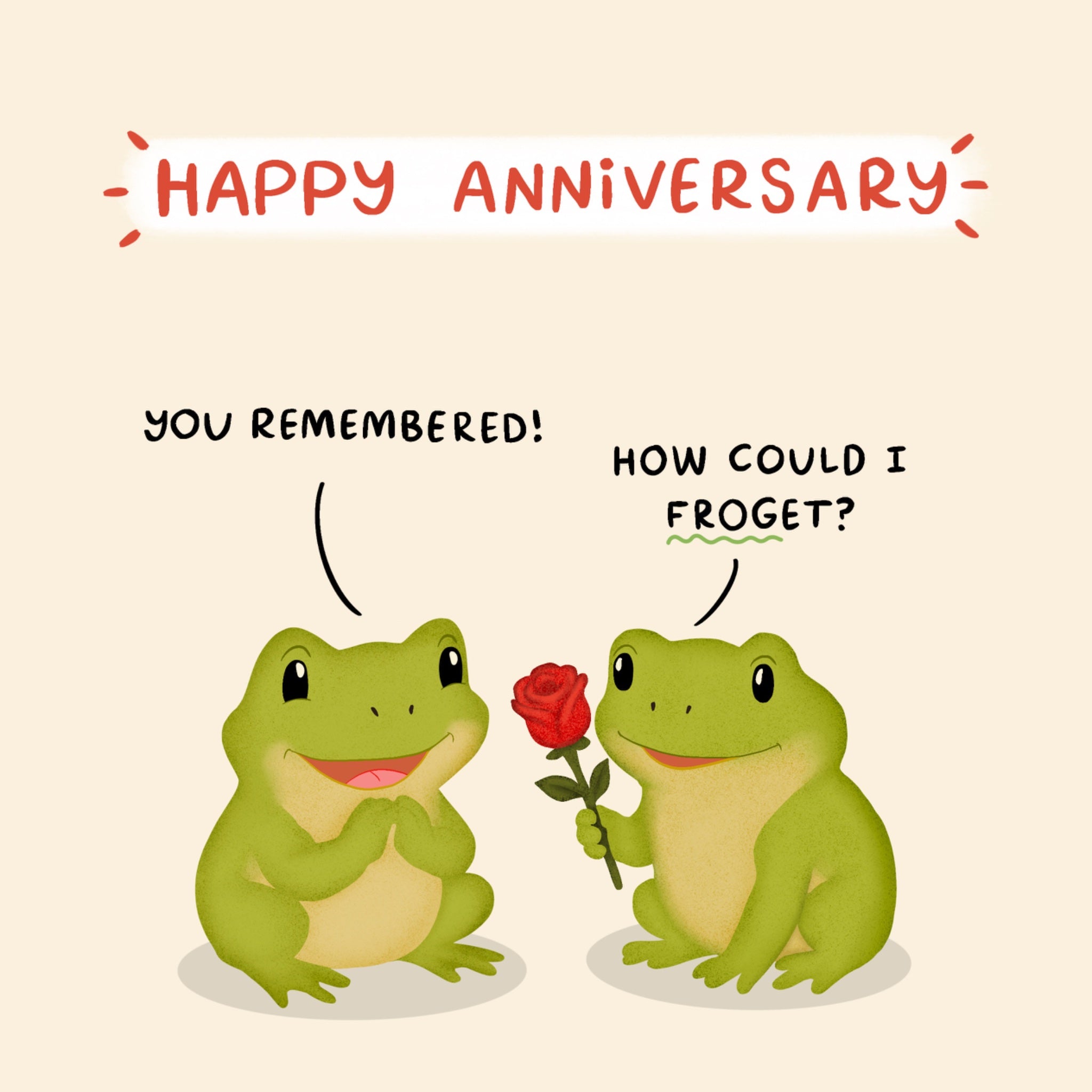 How Could I Froget? - Cute Frogs Anniversary Card – Boomf