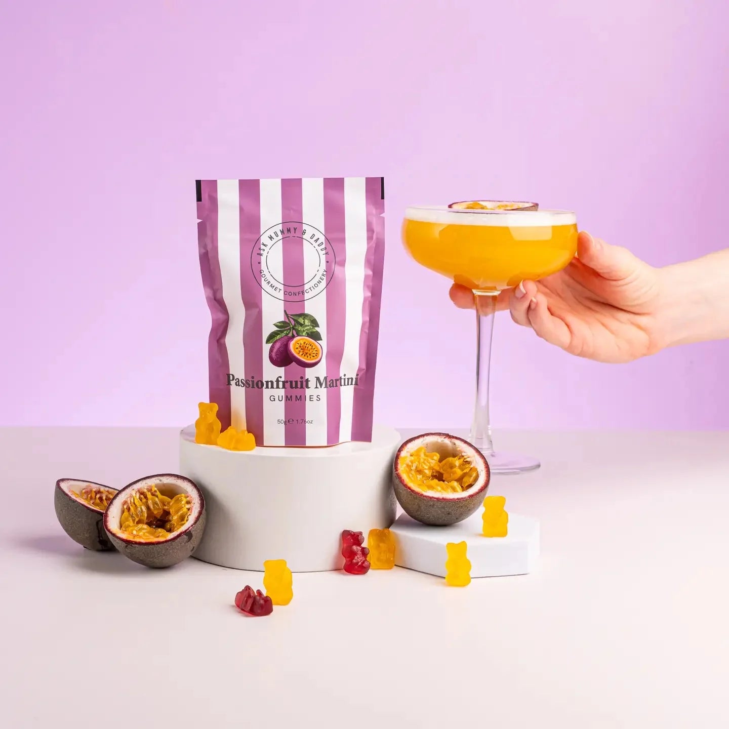 Passionfruit Martini Cocktail Gummy Pouch 50g – Boomf