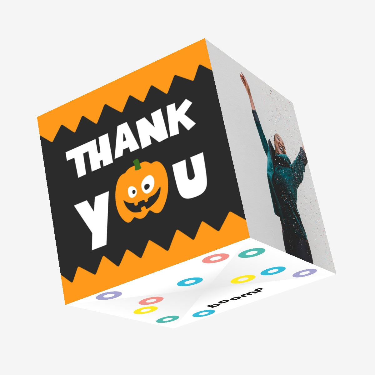 Halloween Thank You Pumpkin Confetti-exploding Greetings Card – Boomf