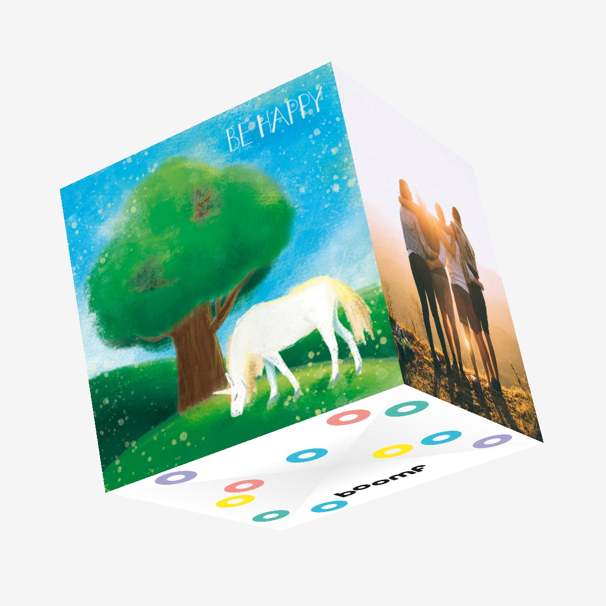 Be Happy Unicorn Confetti-exploding Greetings Card – Boomf