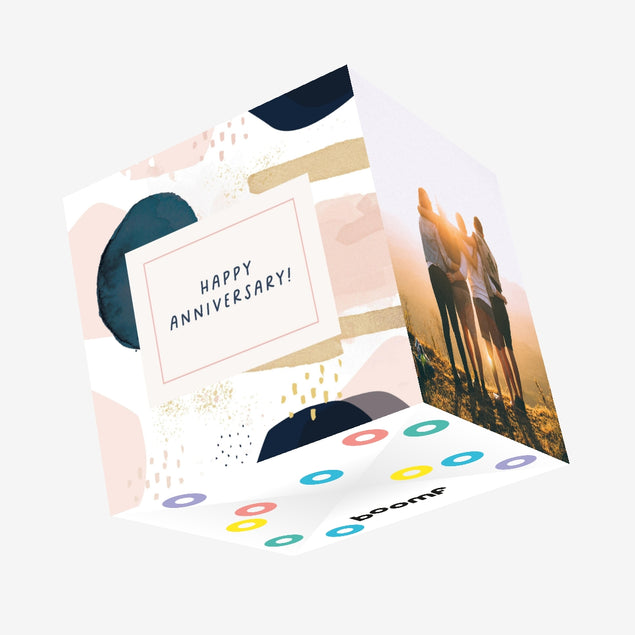 Pink And Gold Chic Anniversary Confetti-exploding Greetings Card – Boomf