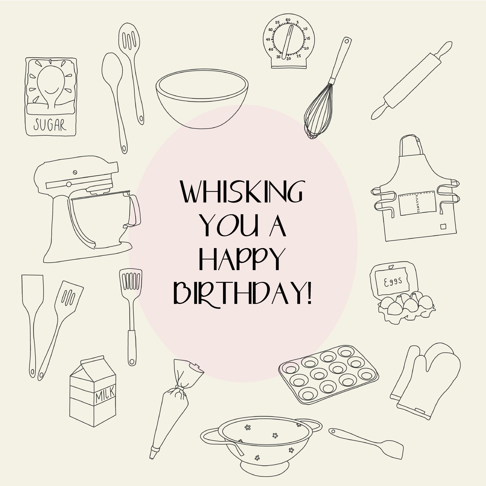Cooking Utensils Whisking You A Happy Birthday Card – Boomf