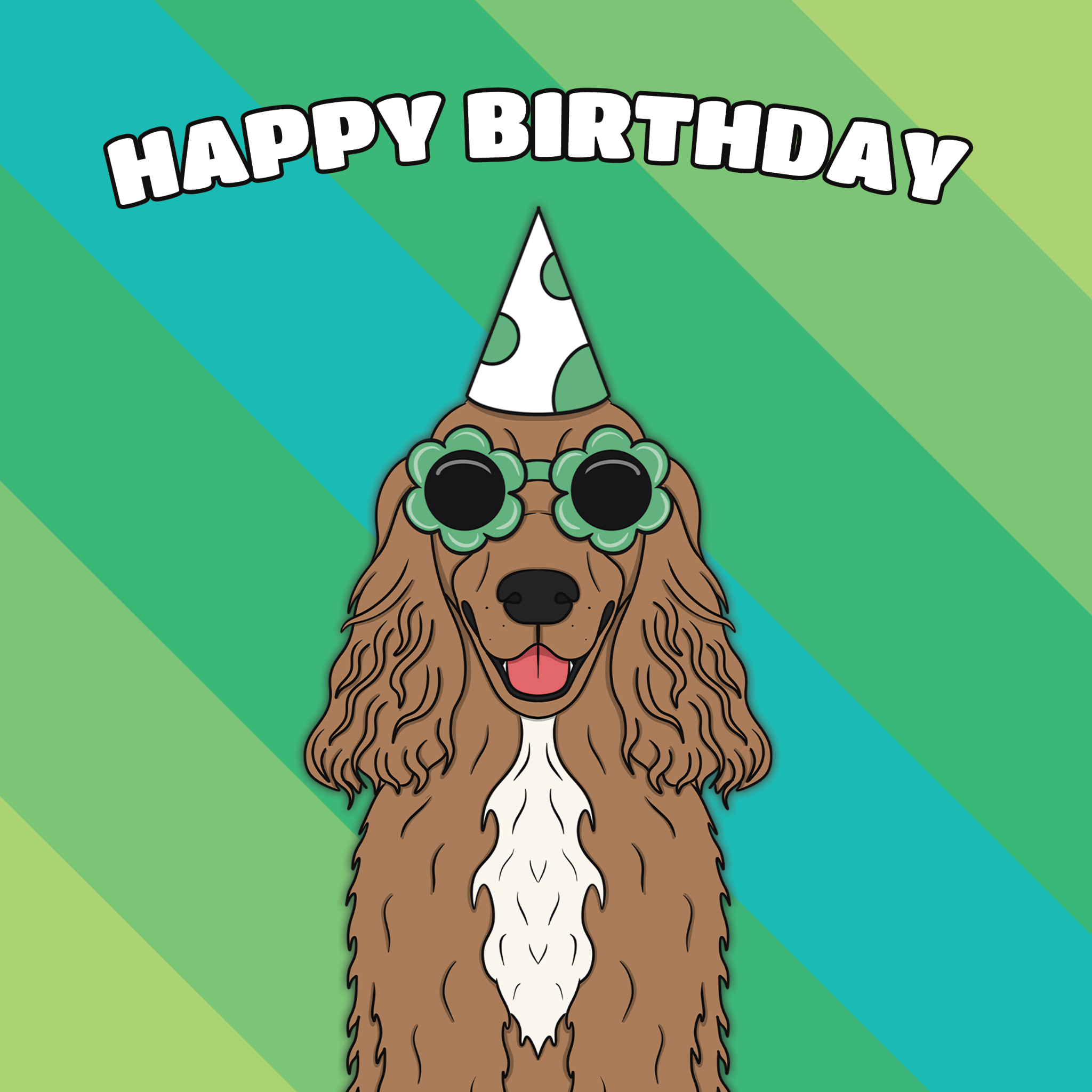 Cool Cocker Spaniel Dog Birthday Card – Boomf