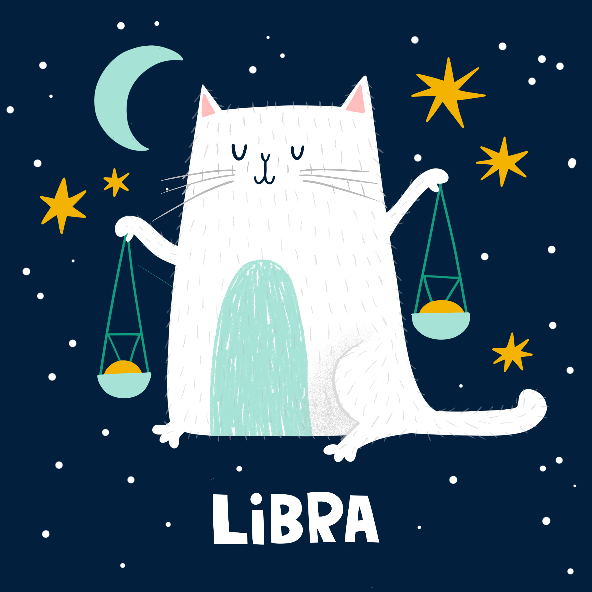 Libra Cat Star Sign Birthday Card – Boomf