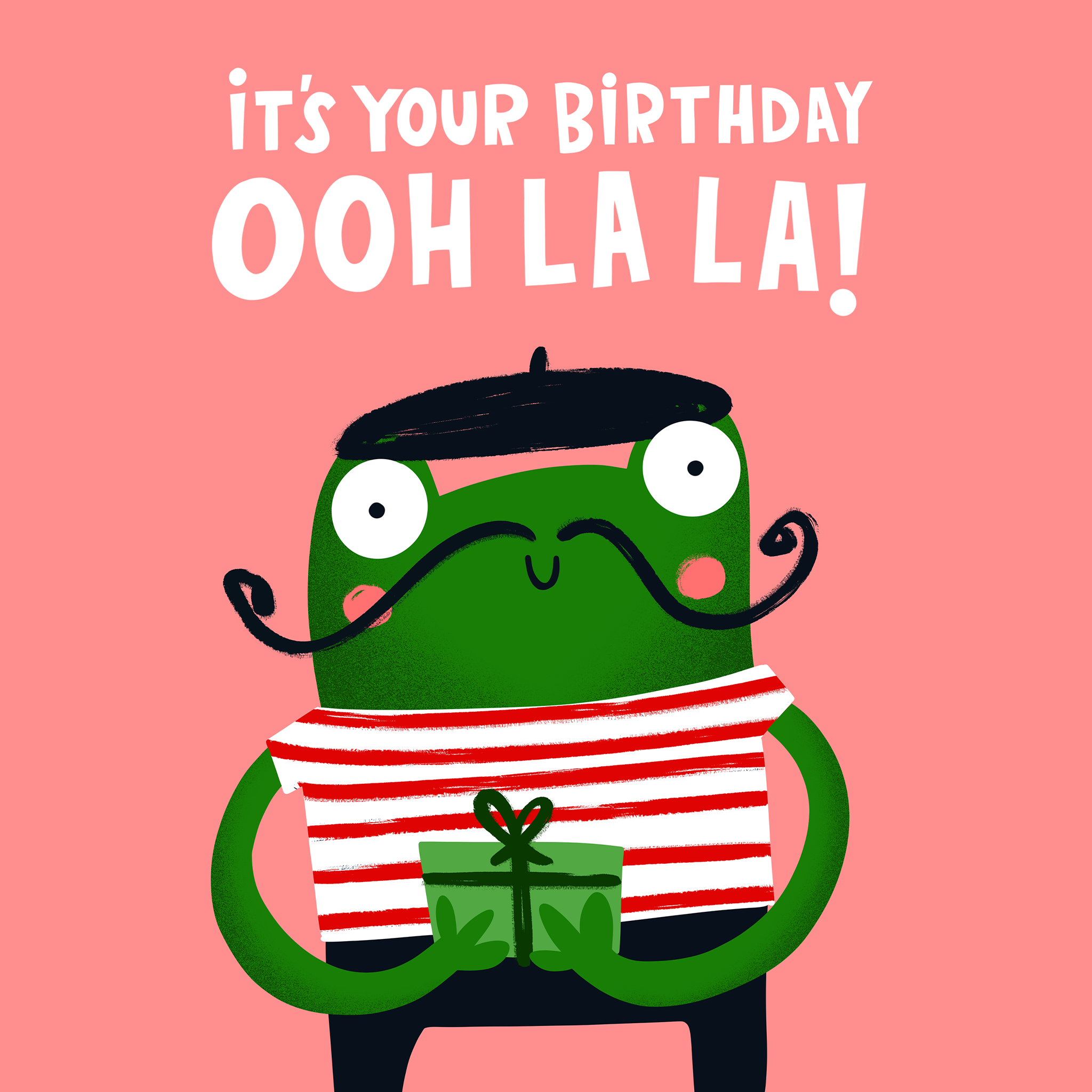 Ooh La La French Frog Birthday Card – Boomf