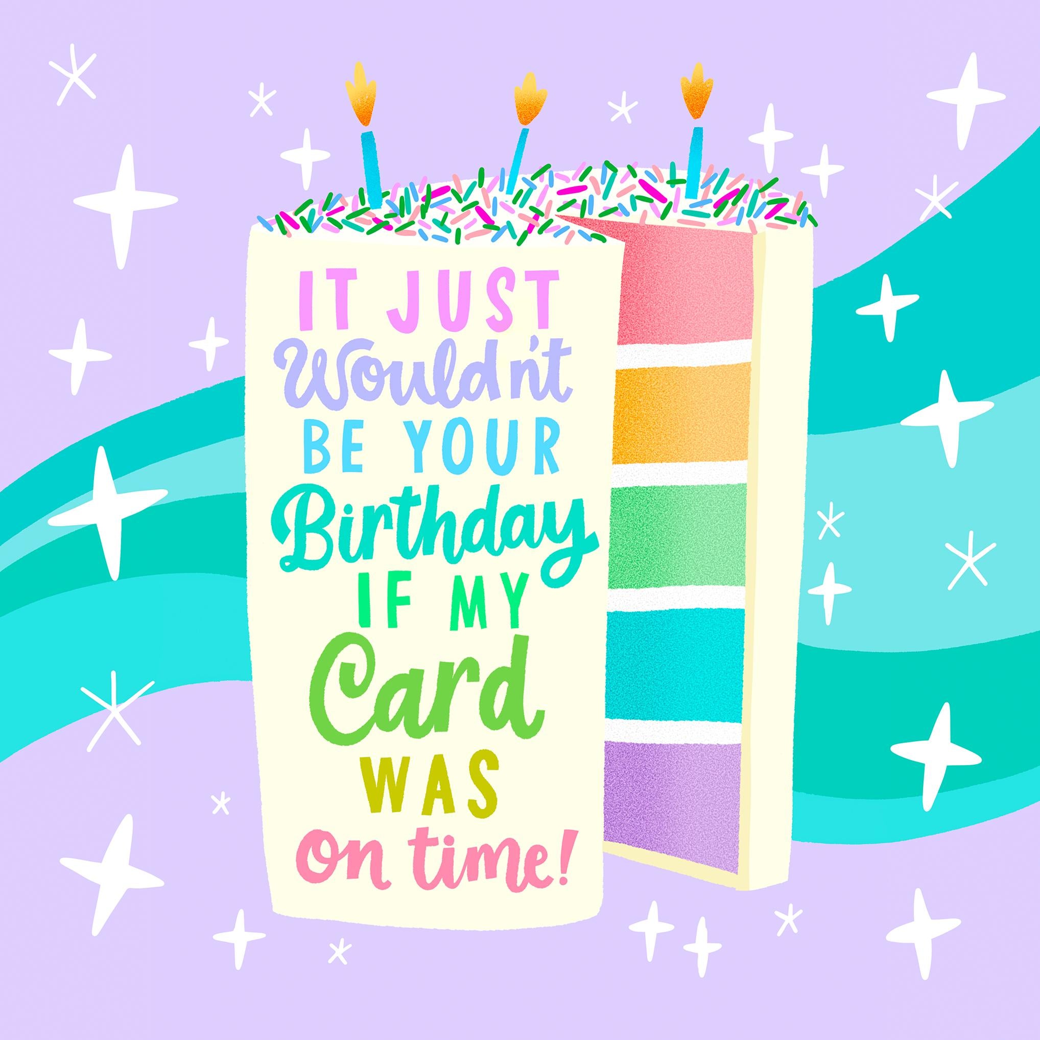 Belated Birthday Cake Confetti-exploding Greetings Card – Boomf