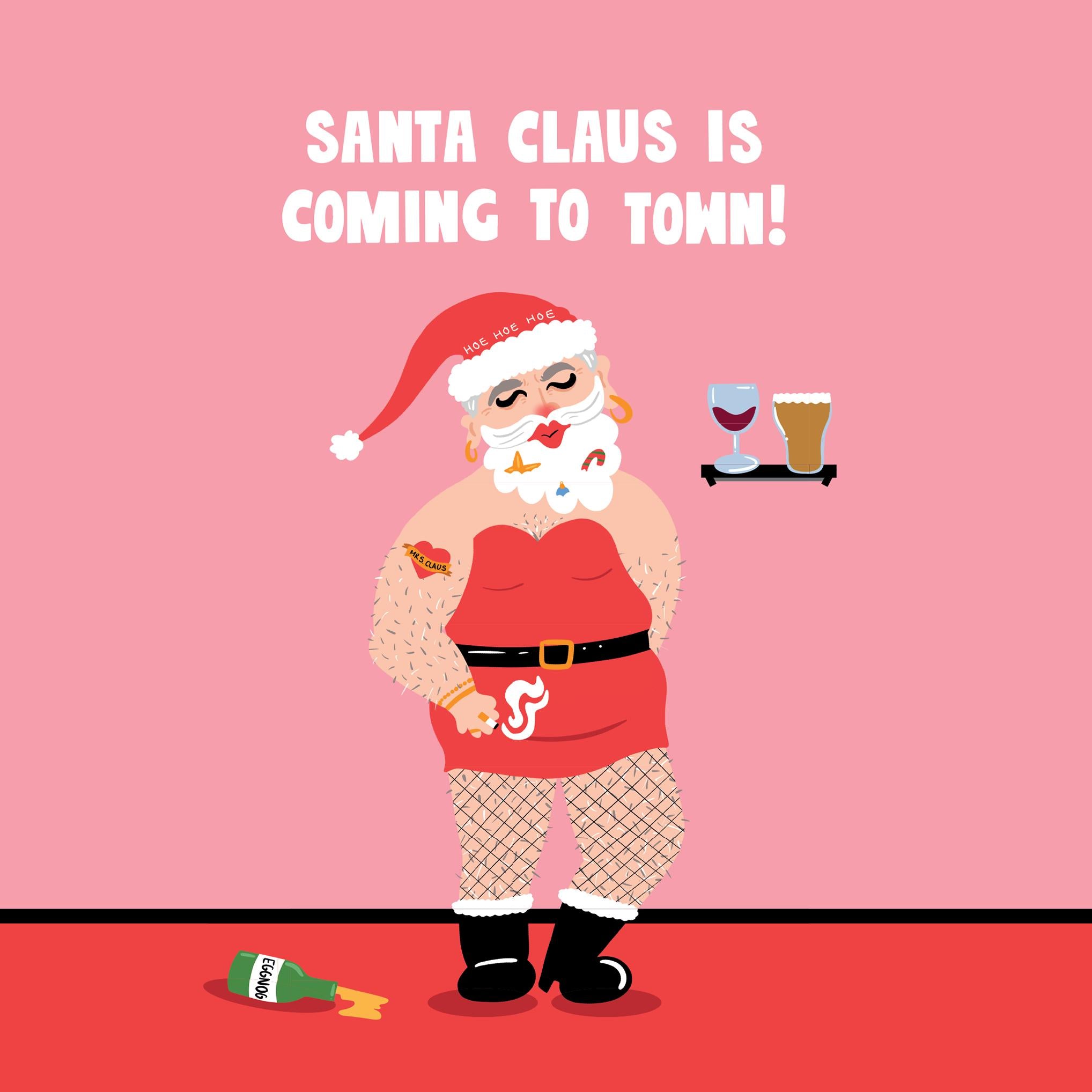 Drinking Santa Claus Christmas Confetti-exploding Greetings Card – Boomf