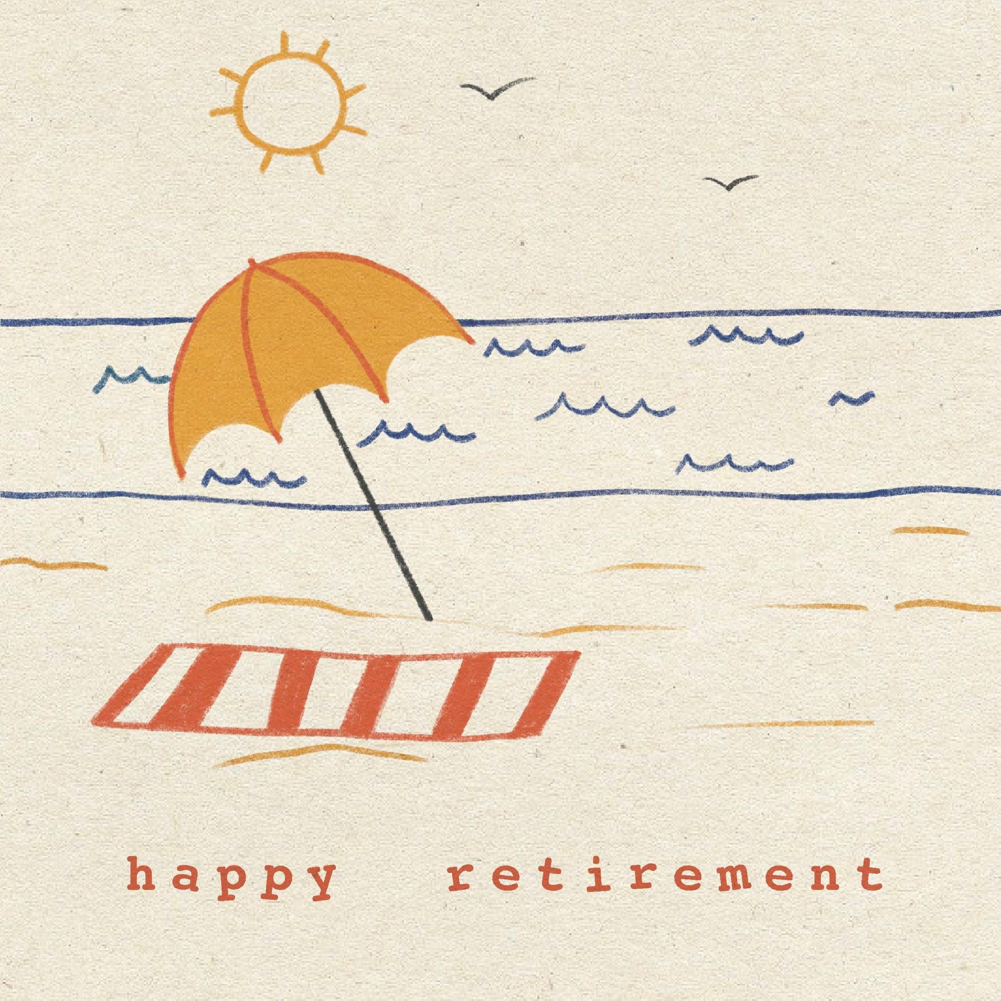 Happy Retirement Cartoon Beach Confetti-exploding Greetings Card – Boomf