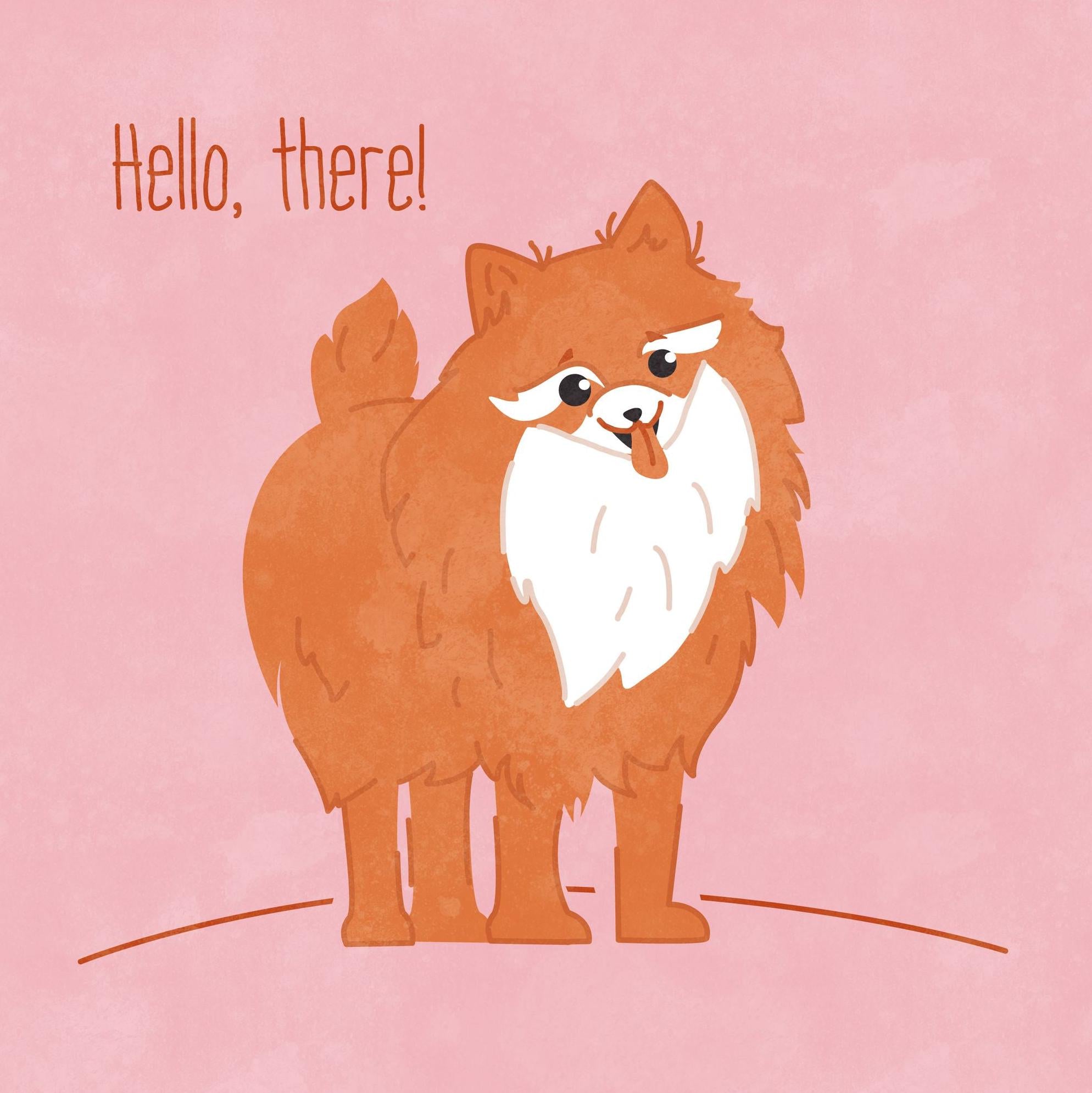 Doggy Hello, There! Pomeranian Confetti-exploding Greetings Card – Boomf