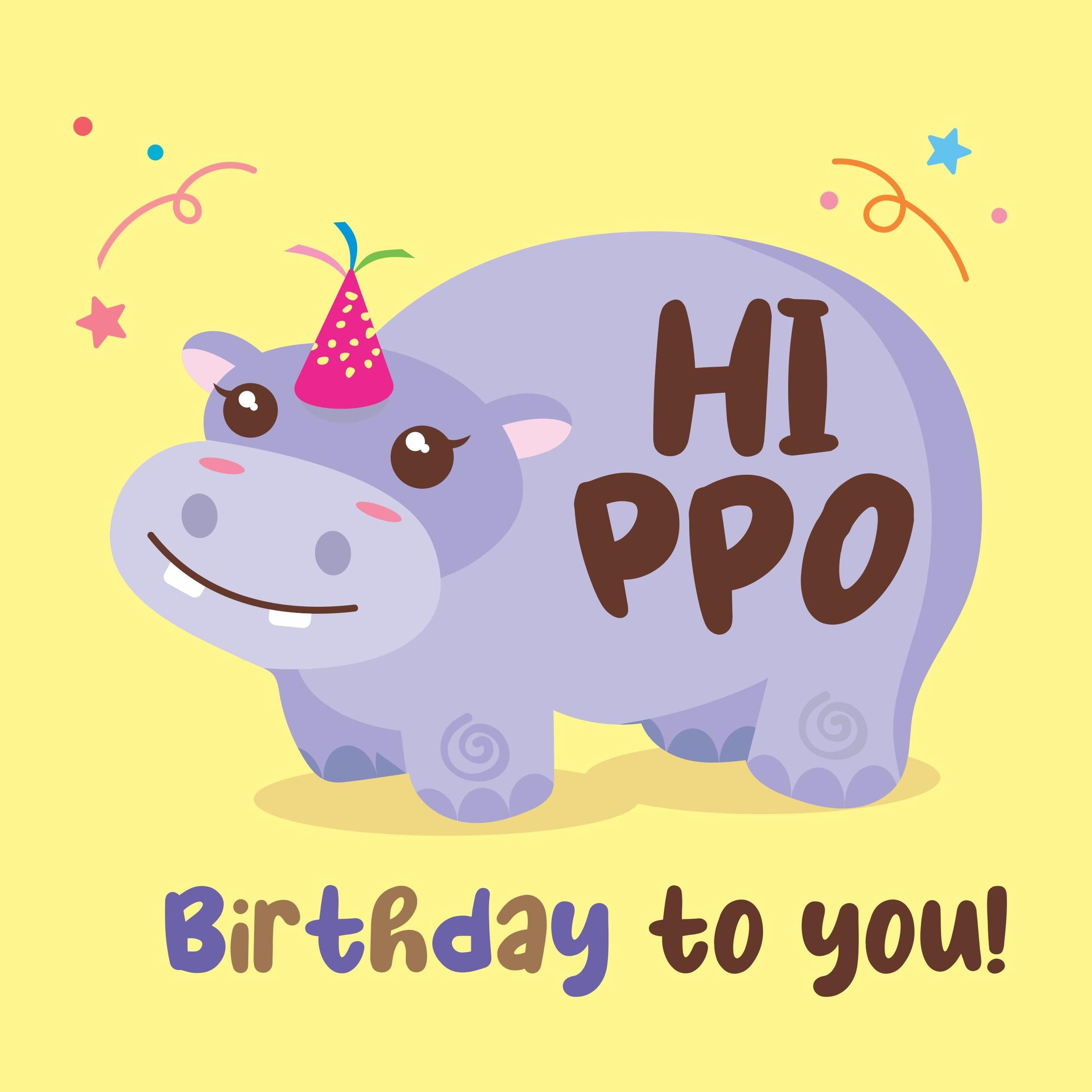 Hippo Birthday To You Confetti-exploding Greetings Card – Boomf