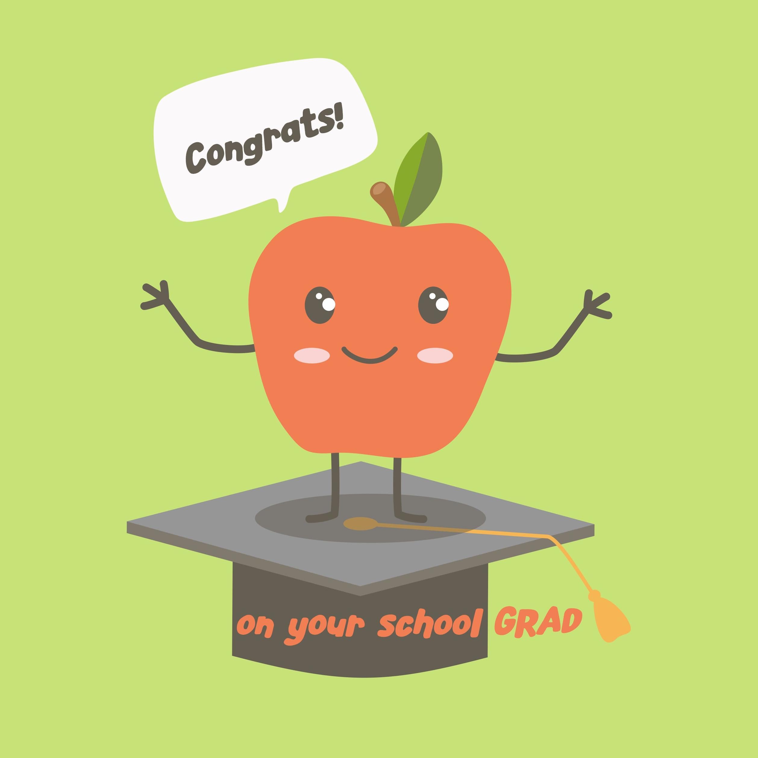 Cute Apple School Graduation Confetti-exploding Greetings Card – Boomf