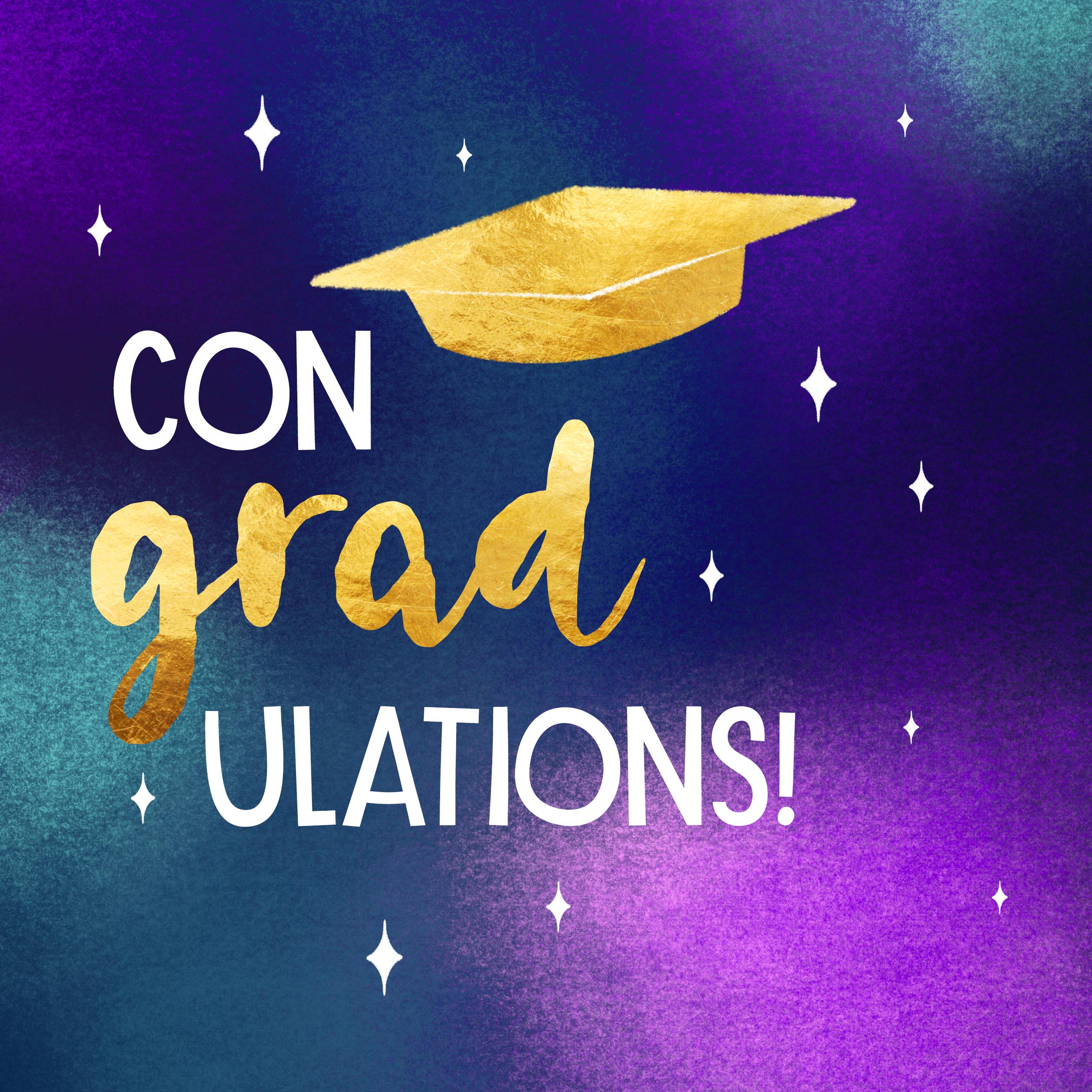 Space And Gold Congratulations Confetti-exploding Greetings Card – Boomf