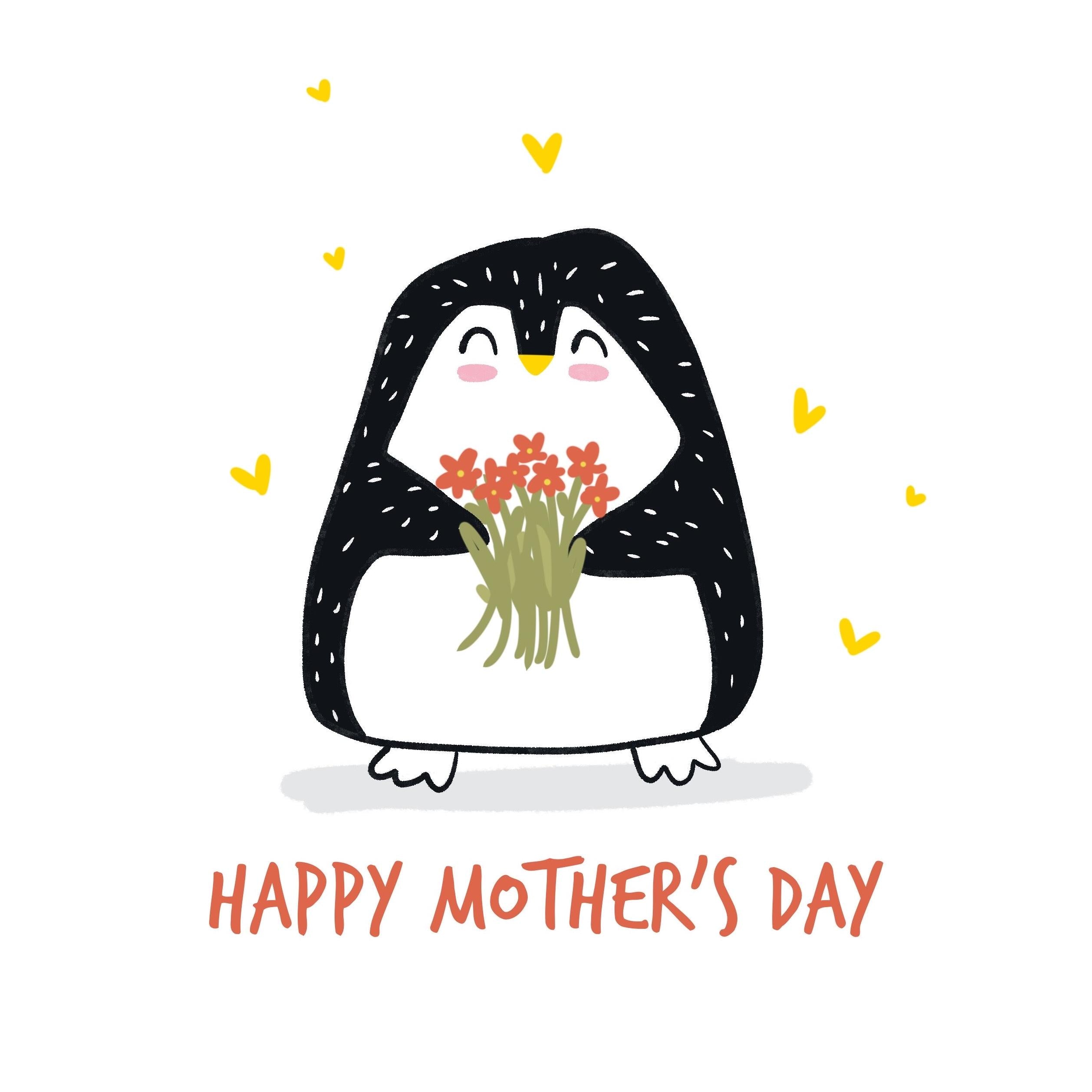 Cute Penguin Happy Mother's Day Daughter Confetti-exploding Greetings ...