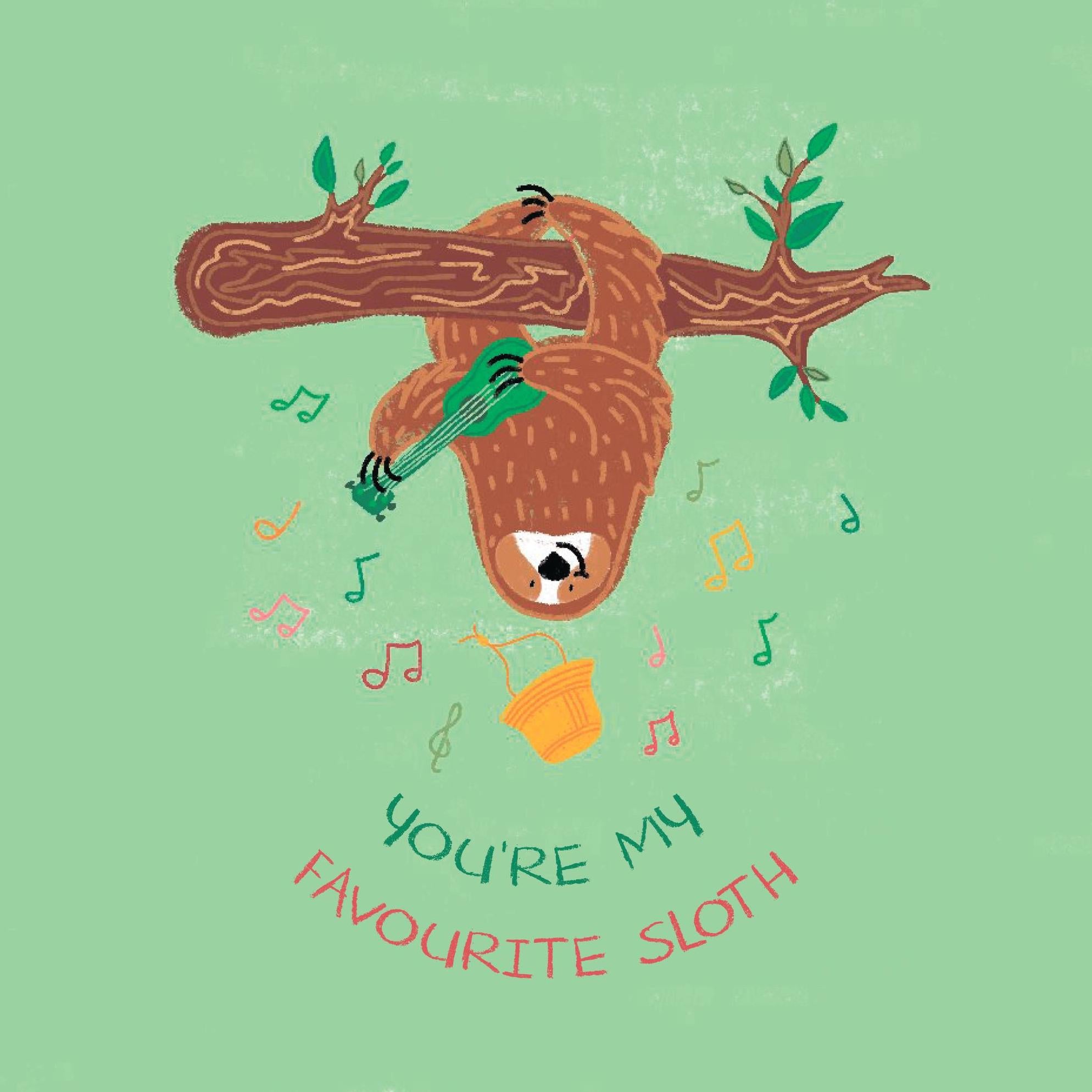 You're My Favourite Sloth Green Confetti-exploding Greetings Card – Boomf