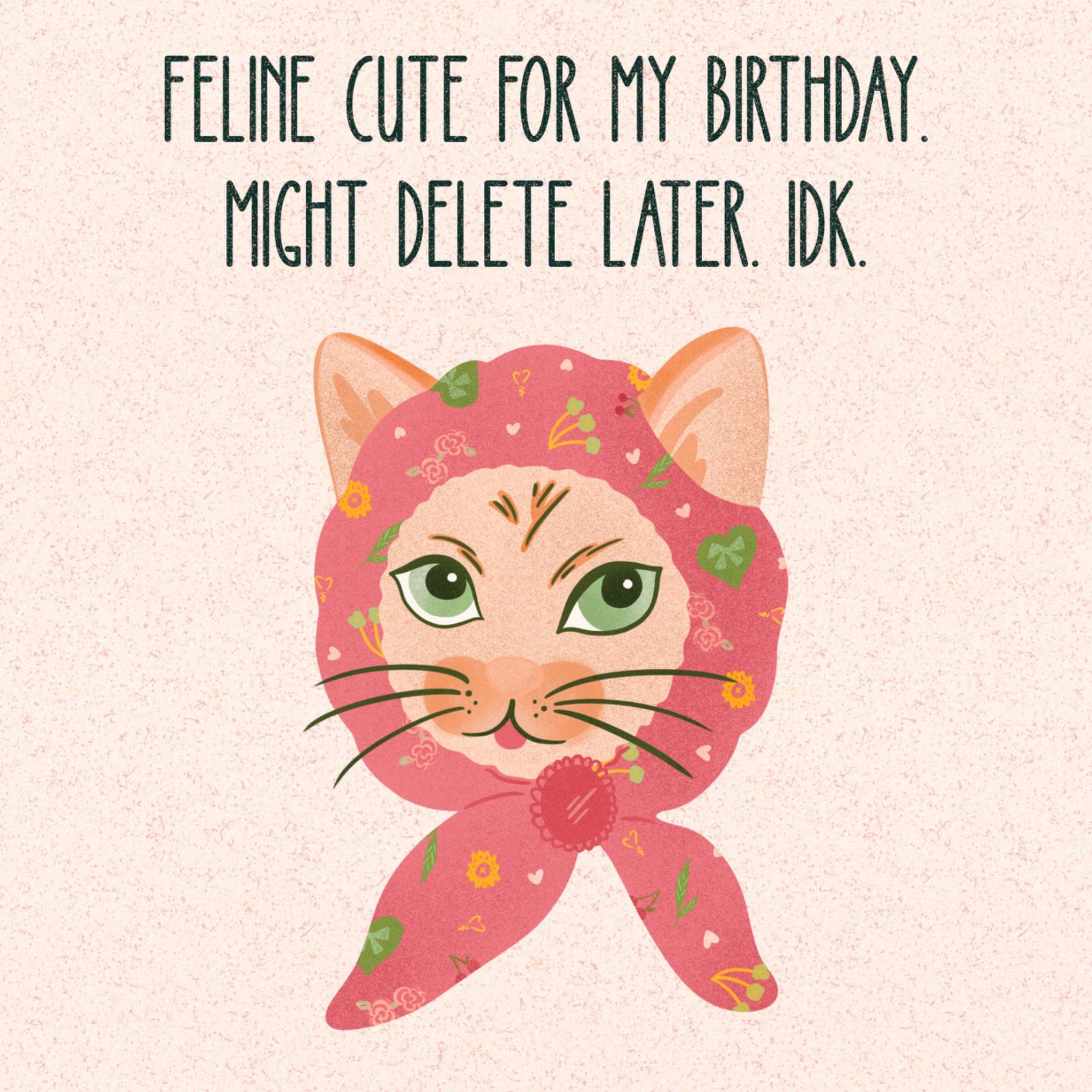 Feline Cute For My Birthday Cat Confetti-exploding Greetings Card – Boomf