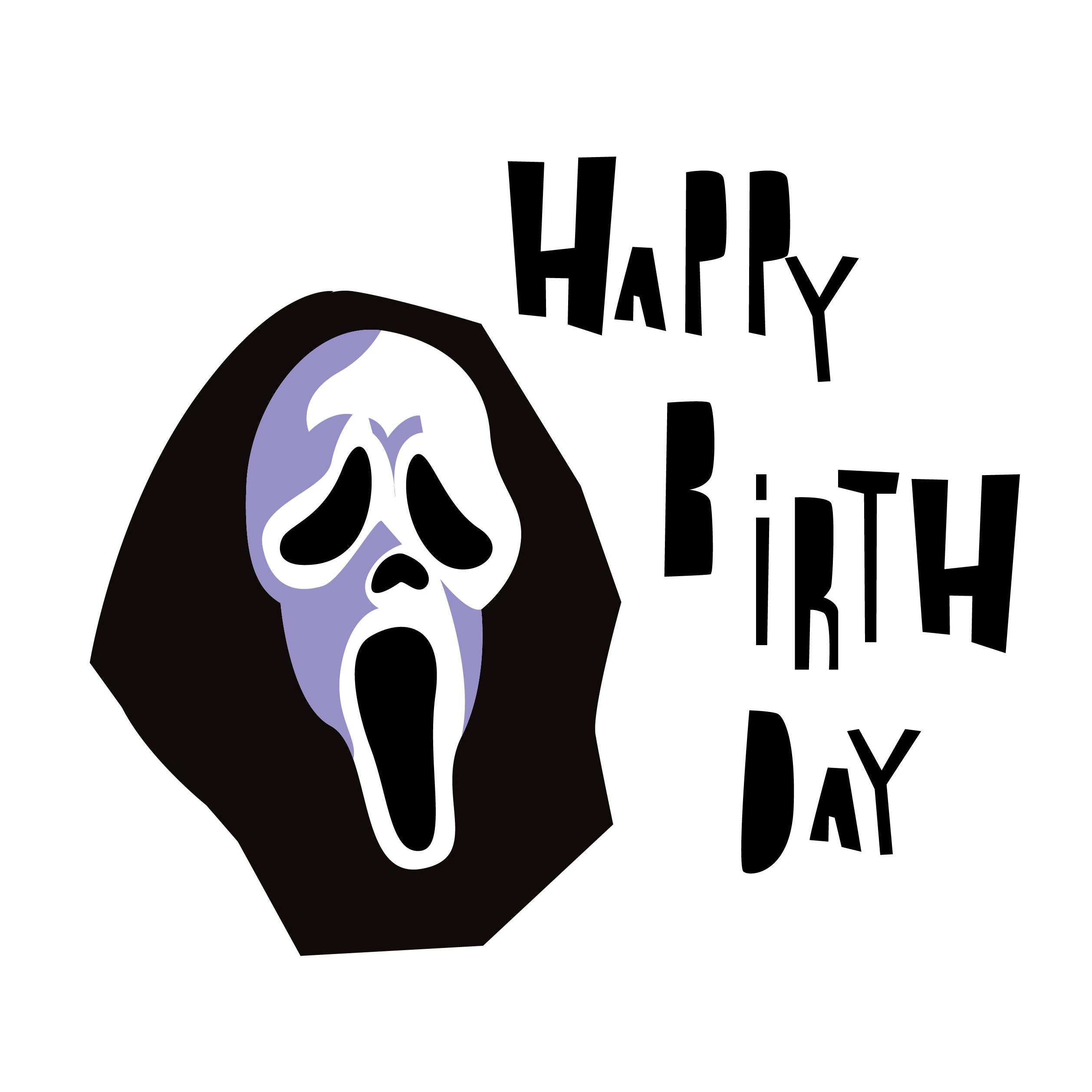 Halloween Happy Birthday Scream Movie Mask Confetti-exploding Greeting ...