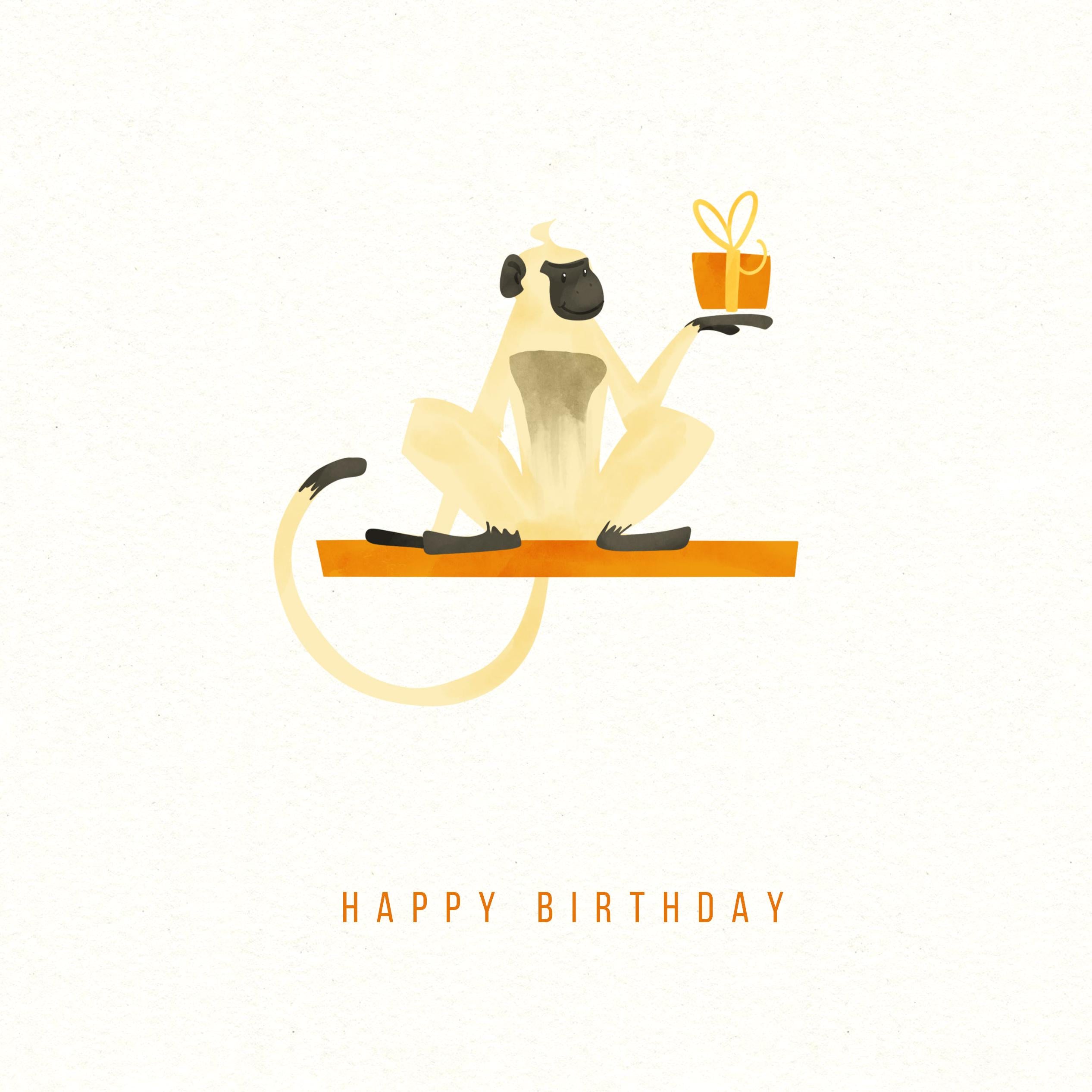 Monkey With A Gift Happy Birthday Confetti-exploding Greetings Card – Boomf
