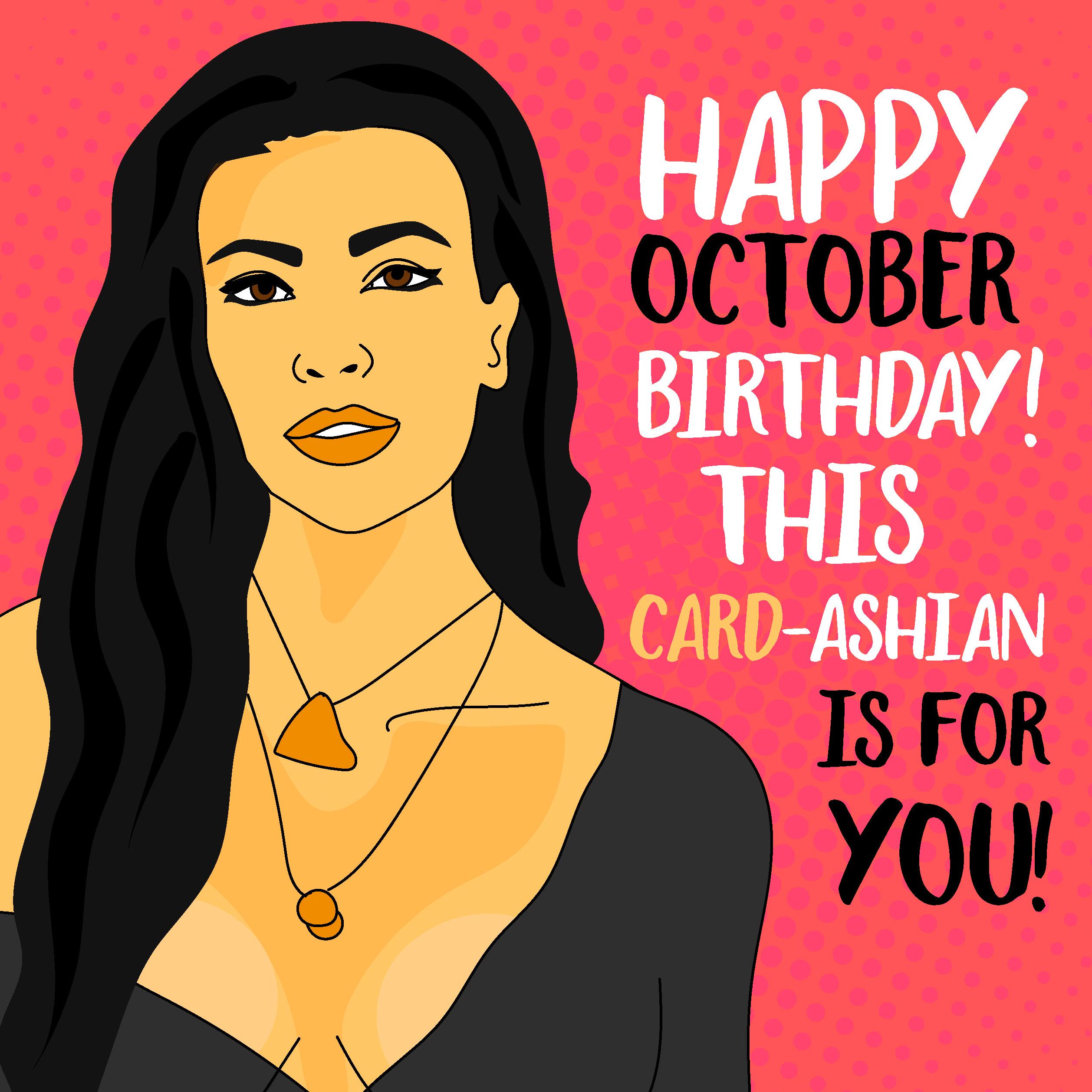 Happy October Birthday Kim Confetti-exploding Greetings Card – Boomf