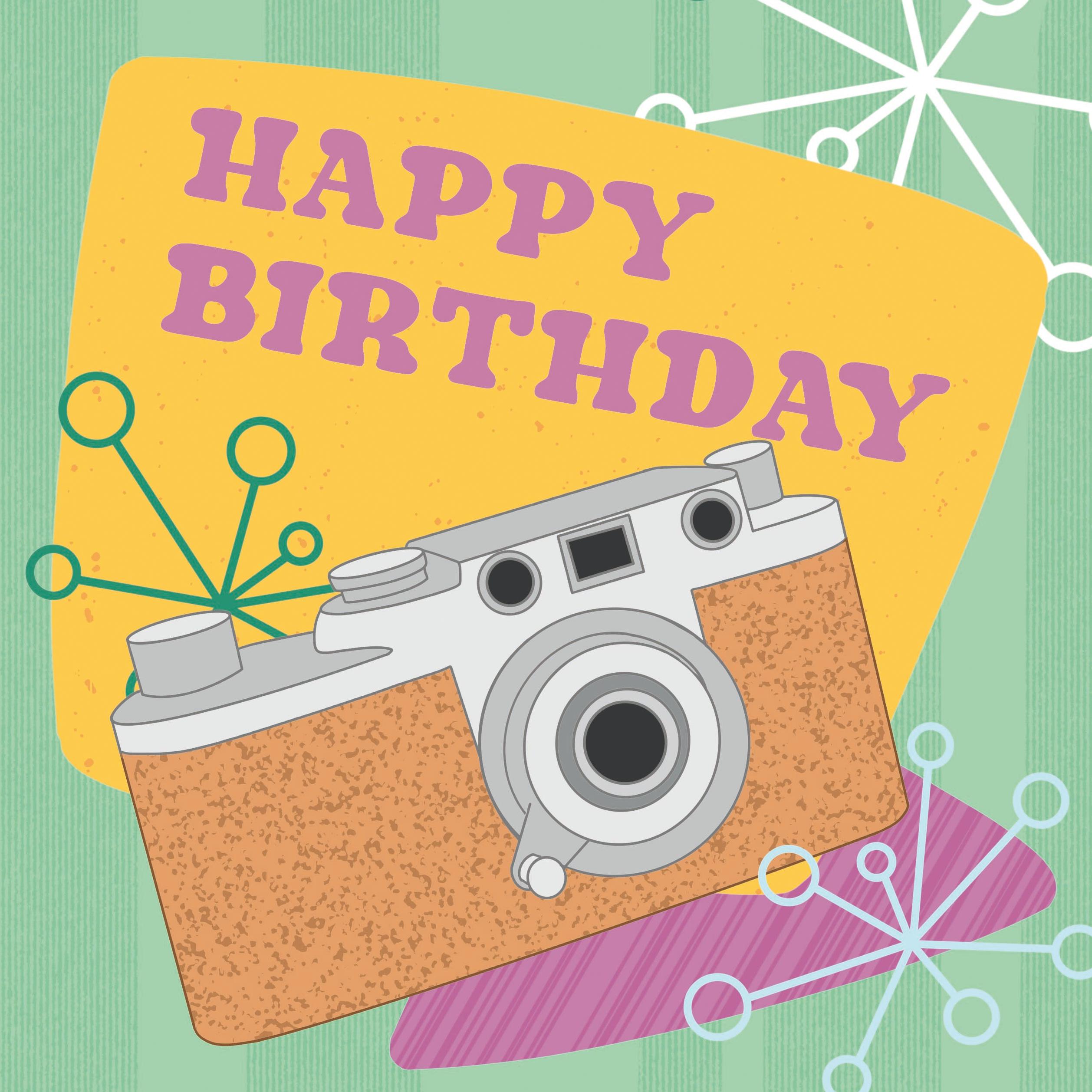 Happy Birthday Retro Camera Confetti-exploding Greetings Card – Boomf