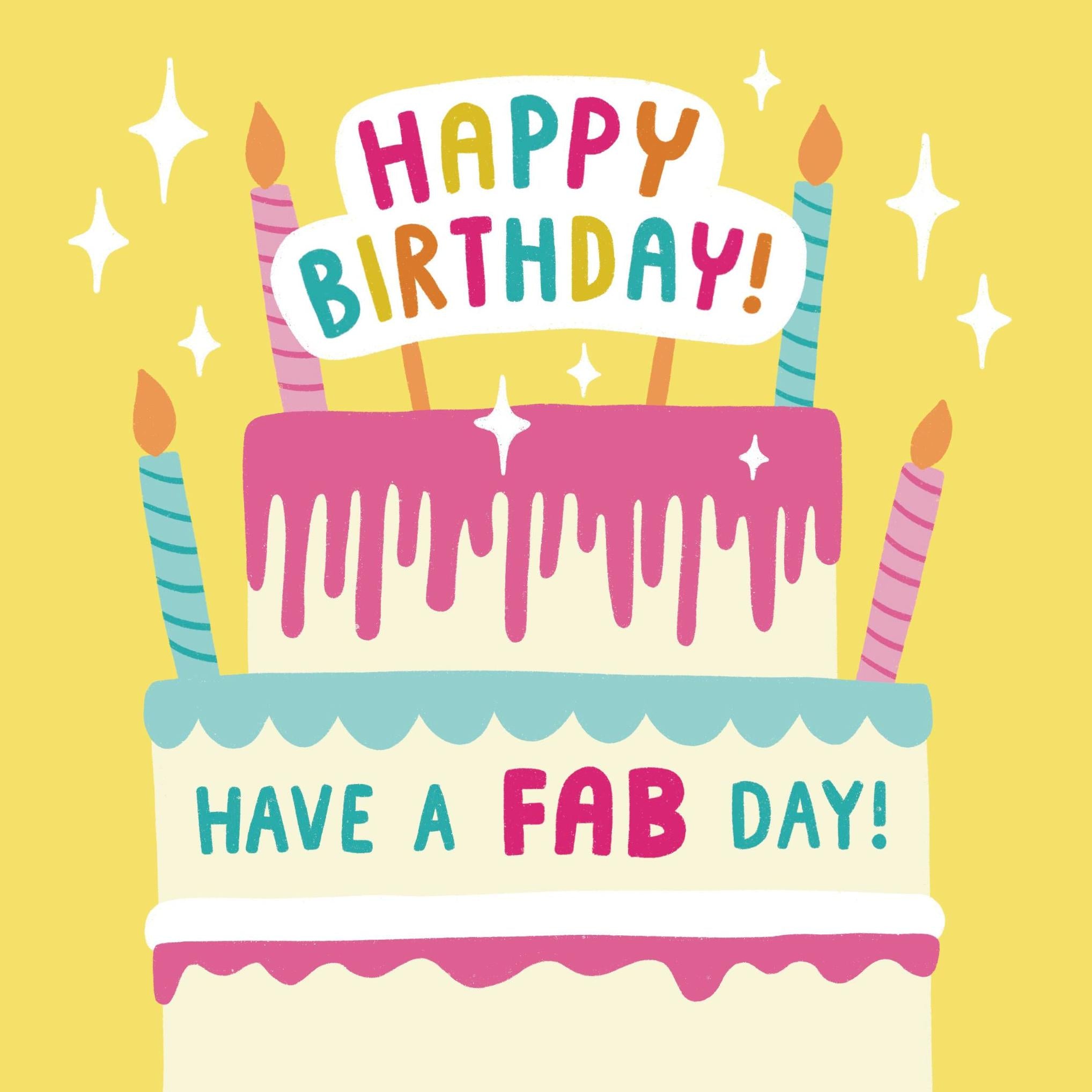 Have A Fab Day Giant Cake Birthday Confetti-exploding Greetings Card ...