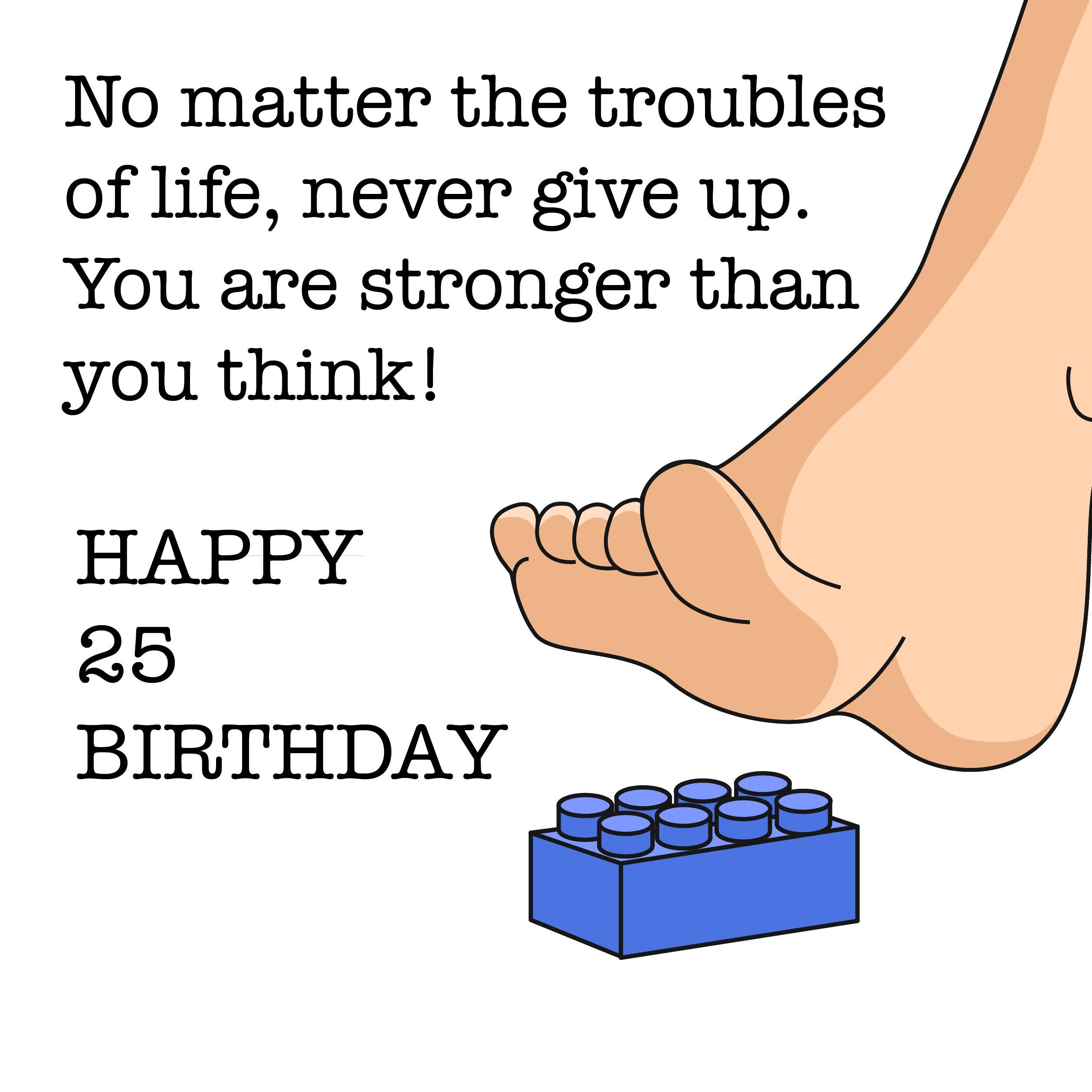 Happy 25th Birthday Blue Lego Brick Confetti-exploding Greetings Card ...